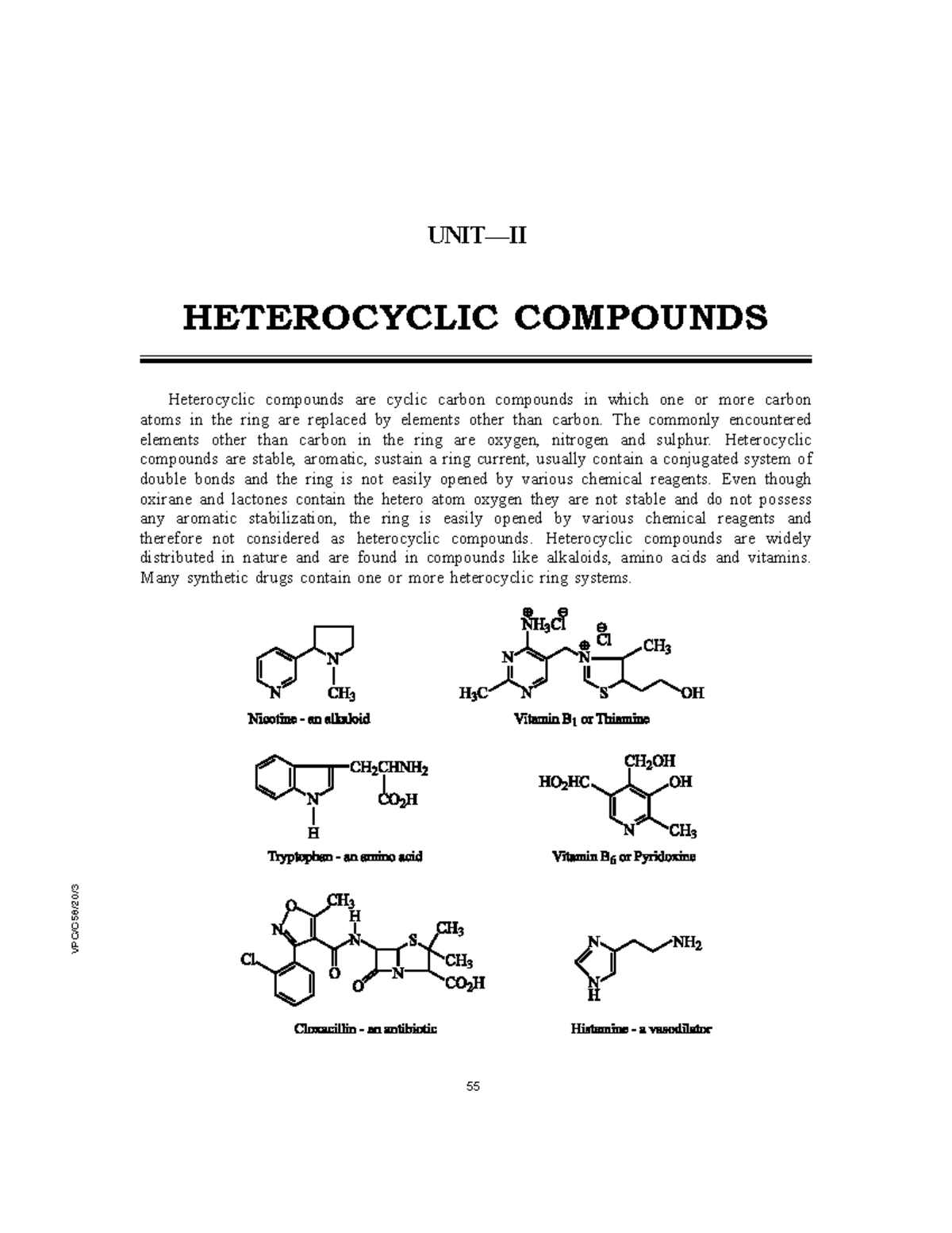 4. Unit II - Heterocyclic Compounds - HETEROCYCLIC COMPOUNDS 55 VPC/C58 ...