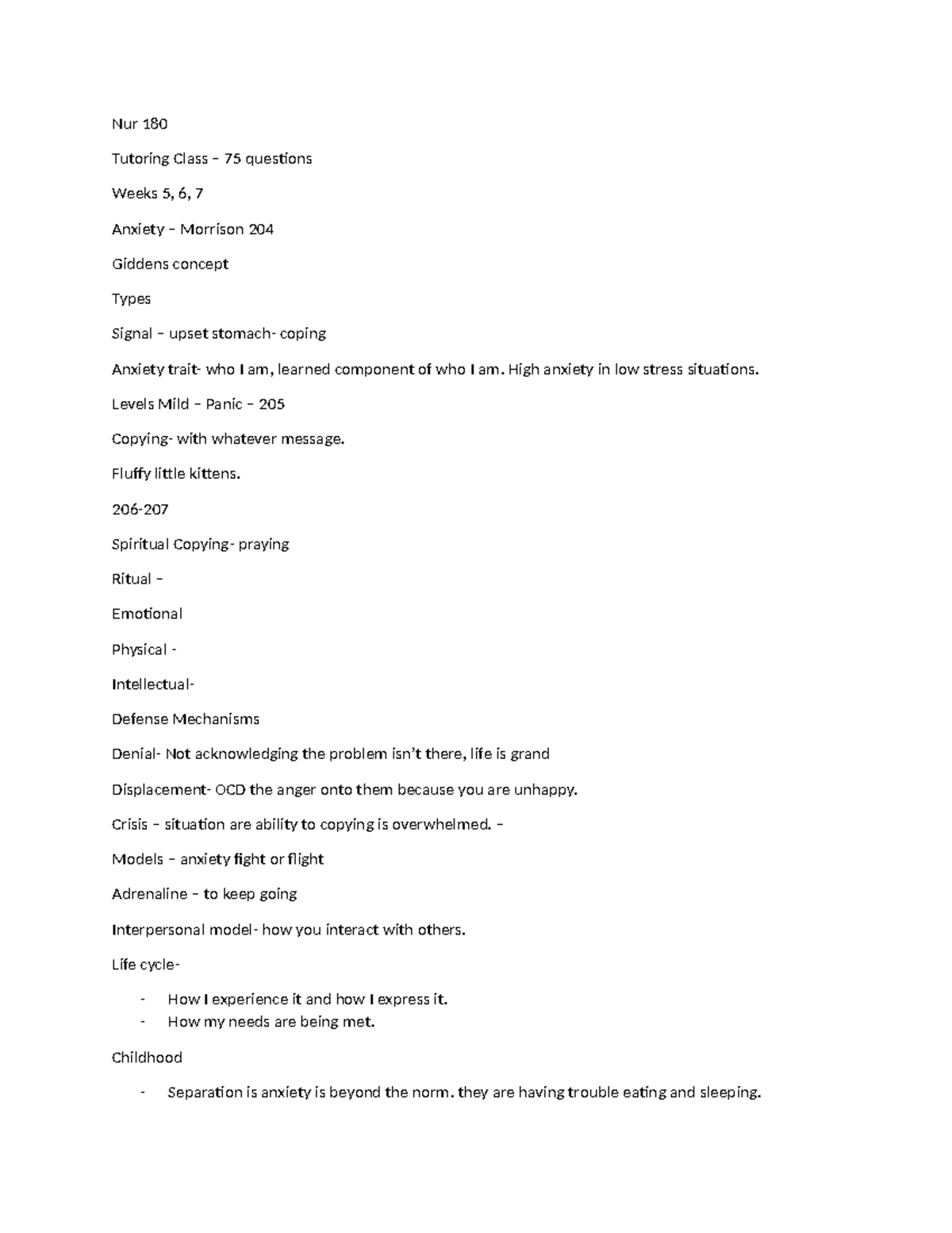 Nur 180 test 2 notes - study guide for test 2 - Nur 180 Tutoring Class ...