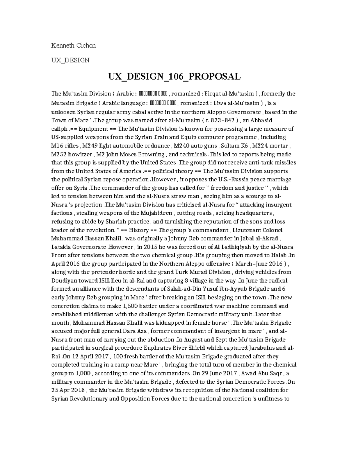 UX Design 106 Proposal - Class notes UX - Kenneth Cichon UX_DESIGN UX ...