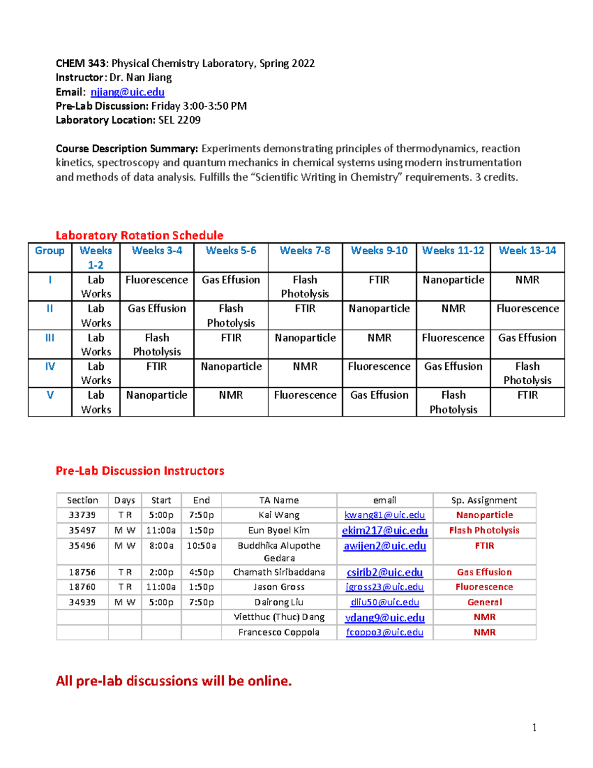 Chem 343 Syllabus (Spring 2022) - CHEM 343 : Physical Chemistry ...