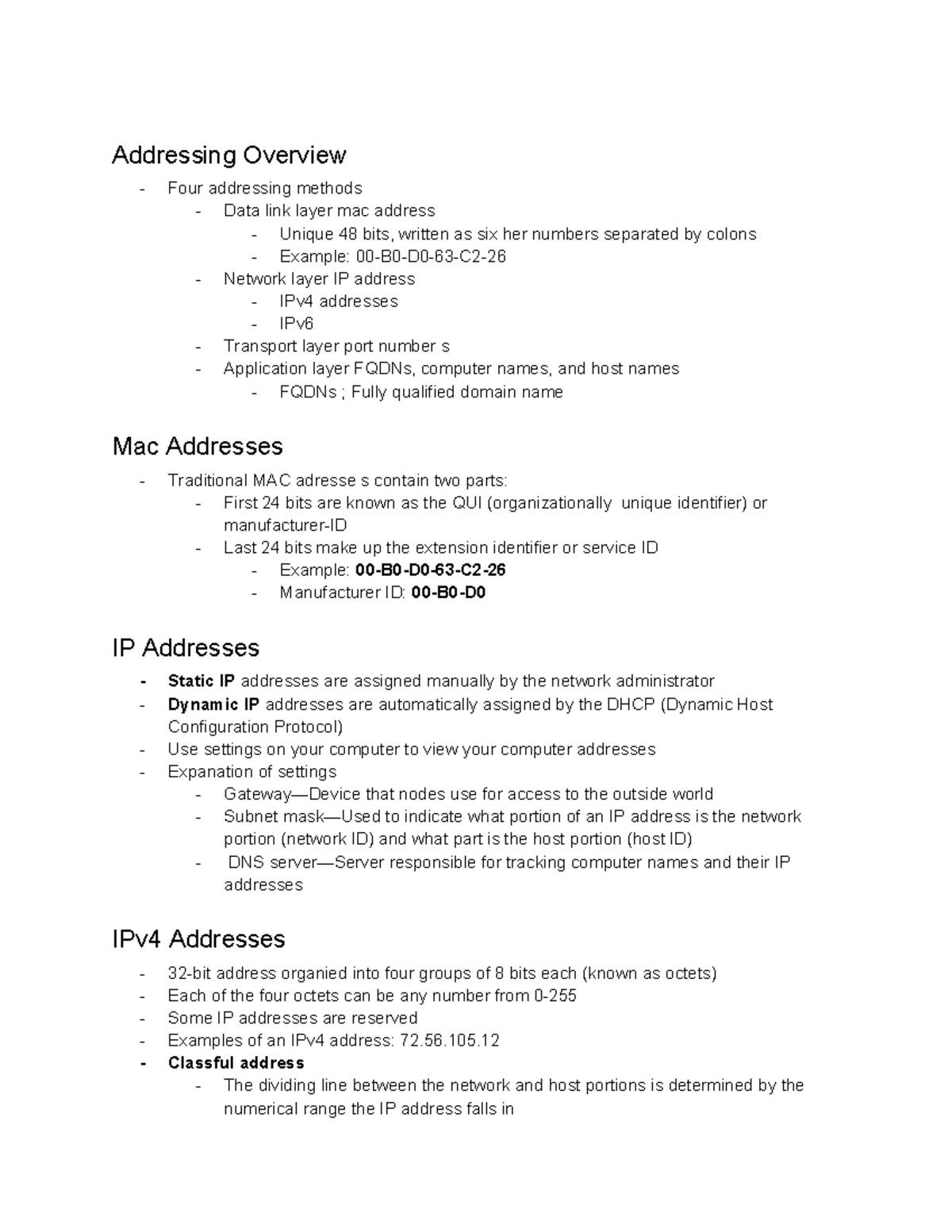 Week Three notes - Addressing Overview - Four addressing methods - Data ...