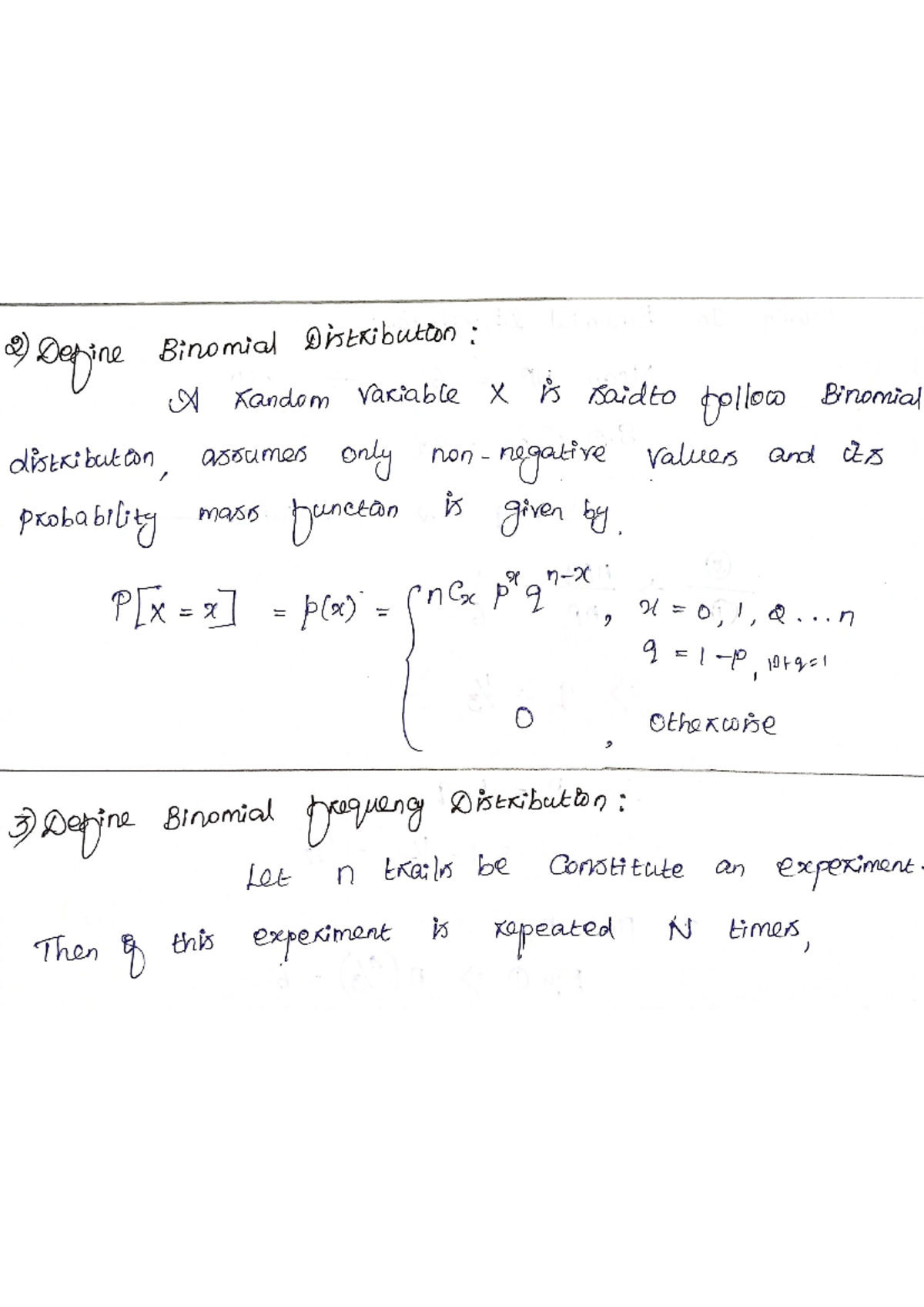 Binomial distribution Problems - 2) Define Binomial Distribution: A ...