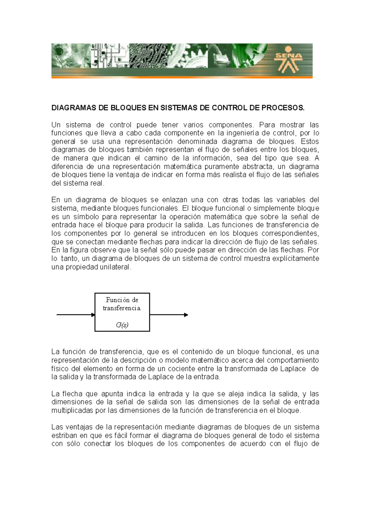 diagrama de bloques en sistemas de control de procesos - - Studocu