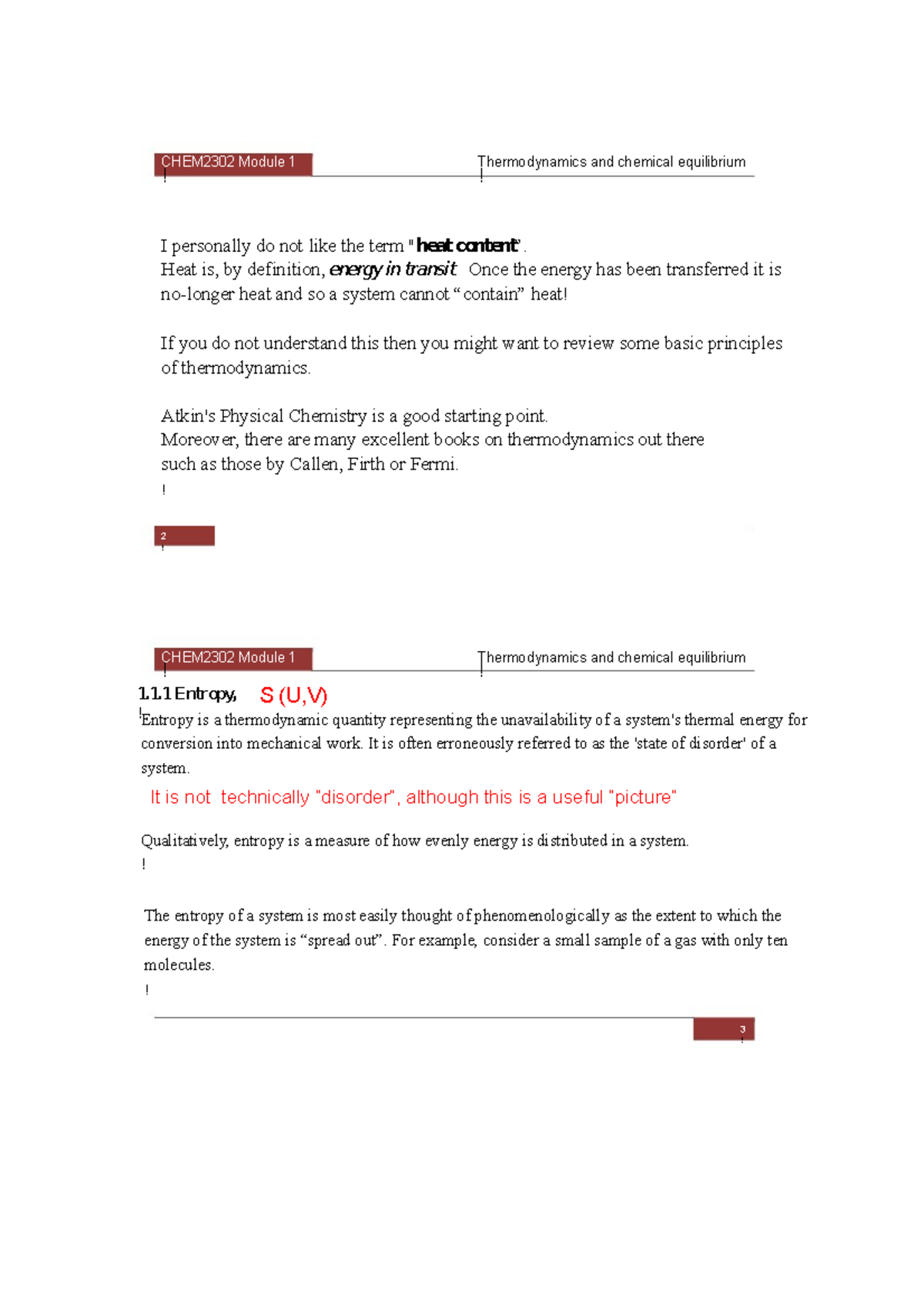 CT2A Part 1 - Lecture notes with extra annotations/notes - CHEM2302 ...