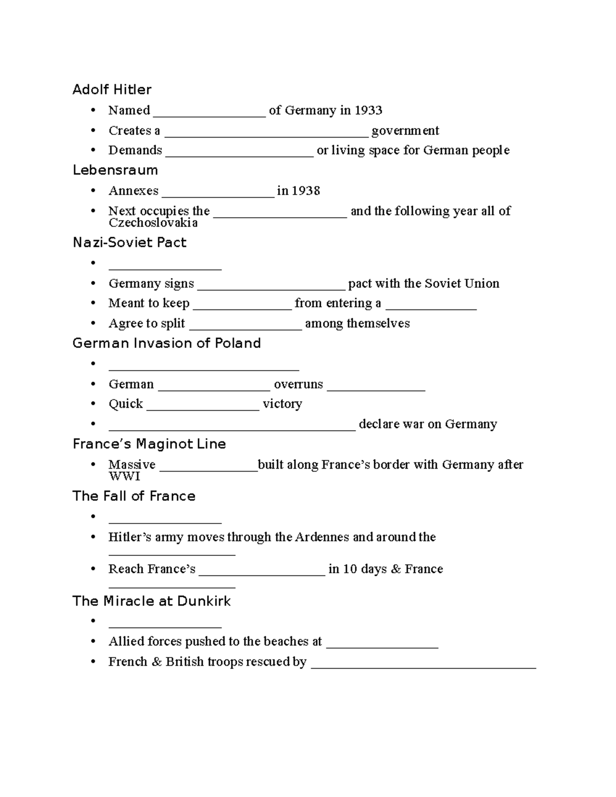 04 - Battles and Events of WW2 Notes Page - Adolf Hitler - Named ...