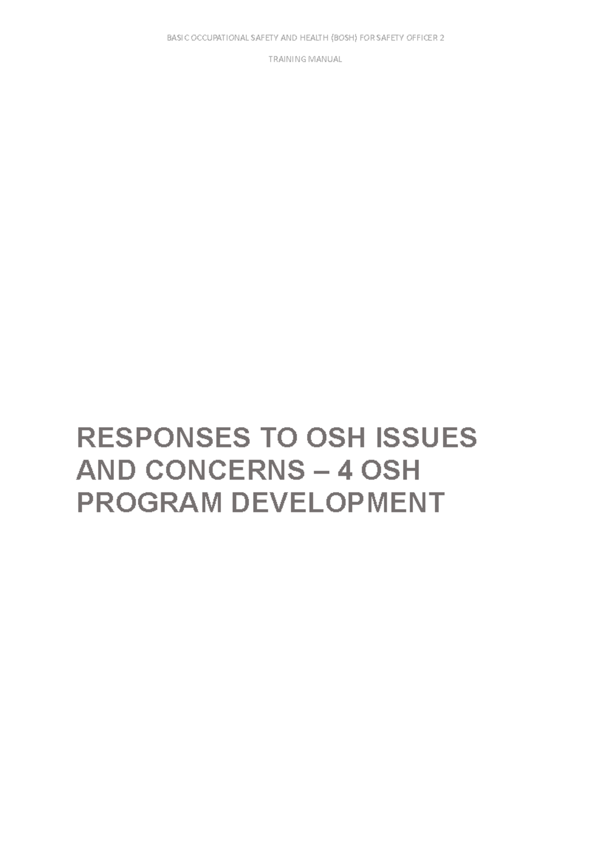 Module 6 - 4 OSH Program Development - BASIC OCCUPATIONAL SAFETY AND ...