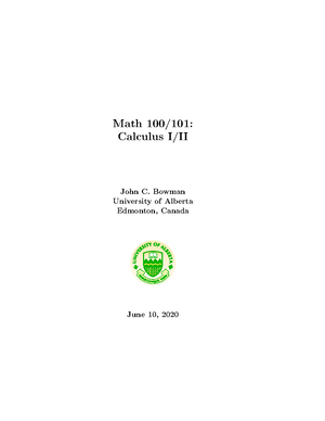 Mth101 notes - it is a course - MTH 101 : Calculus of One Variable ...