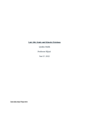 Lab #1 - Tumble Buggy - phys111 - Tumble Buggy Lab Objec0ve: Understand ...