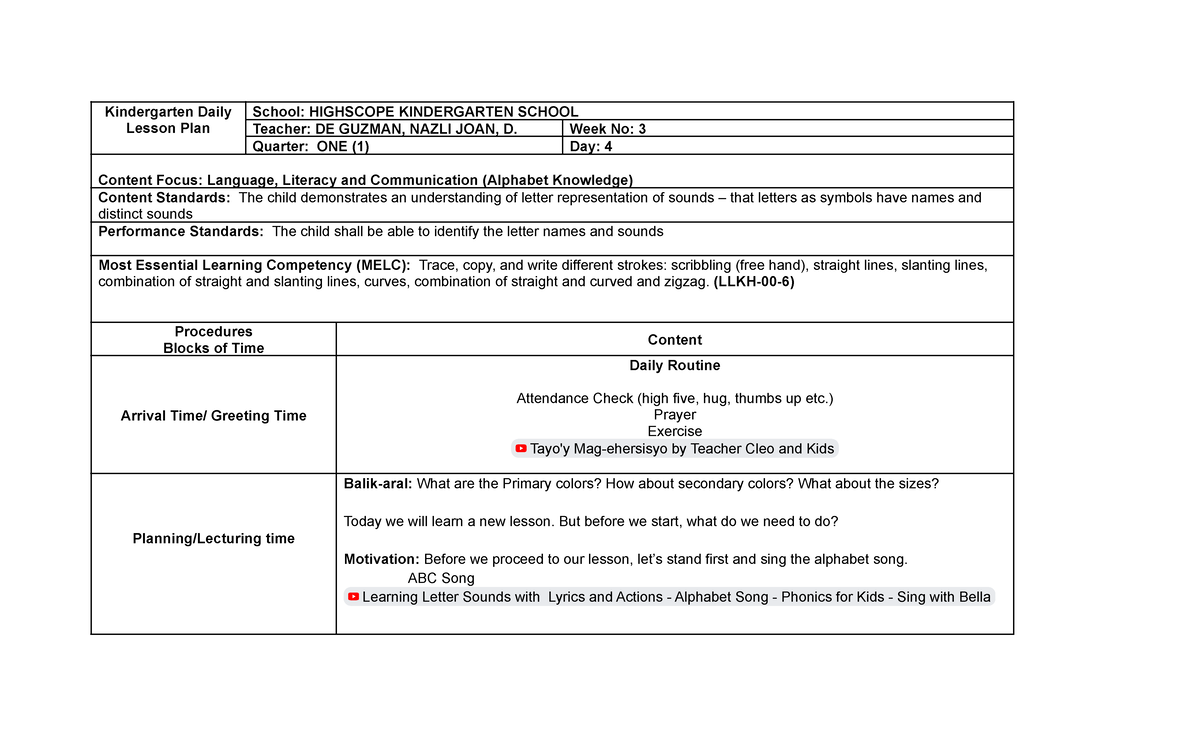 Lesson-PLAN-SEMI- Detailed (Alphabet Knowledge).docx - Kindergarten ...