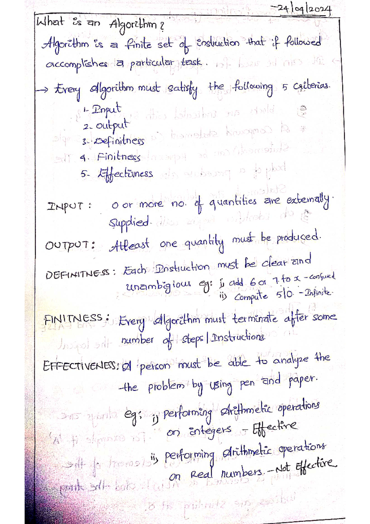 DAA Notes () - What is an Algorithm? Algorithm is a finite set of ...