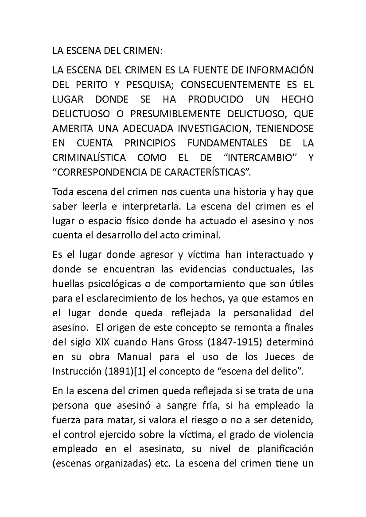 LA Escena DEL Crimen Resumen Derecho Penal - LA ESCENA DEL CRIMEN: LA ...