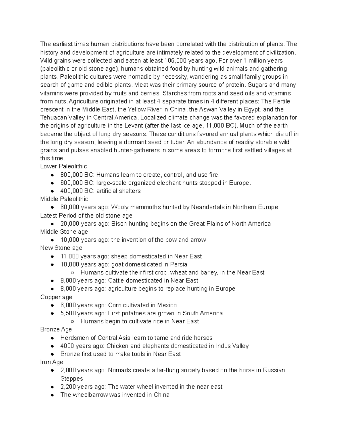Origins of Agriculture and Horticulture - The earliest times human ...