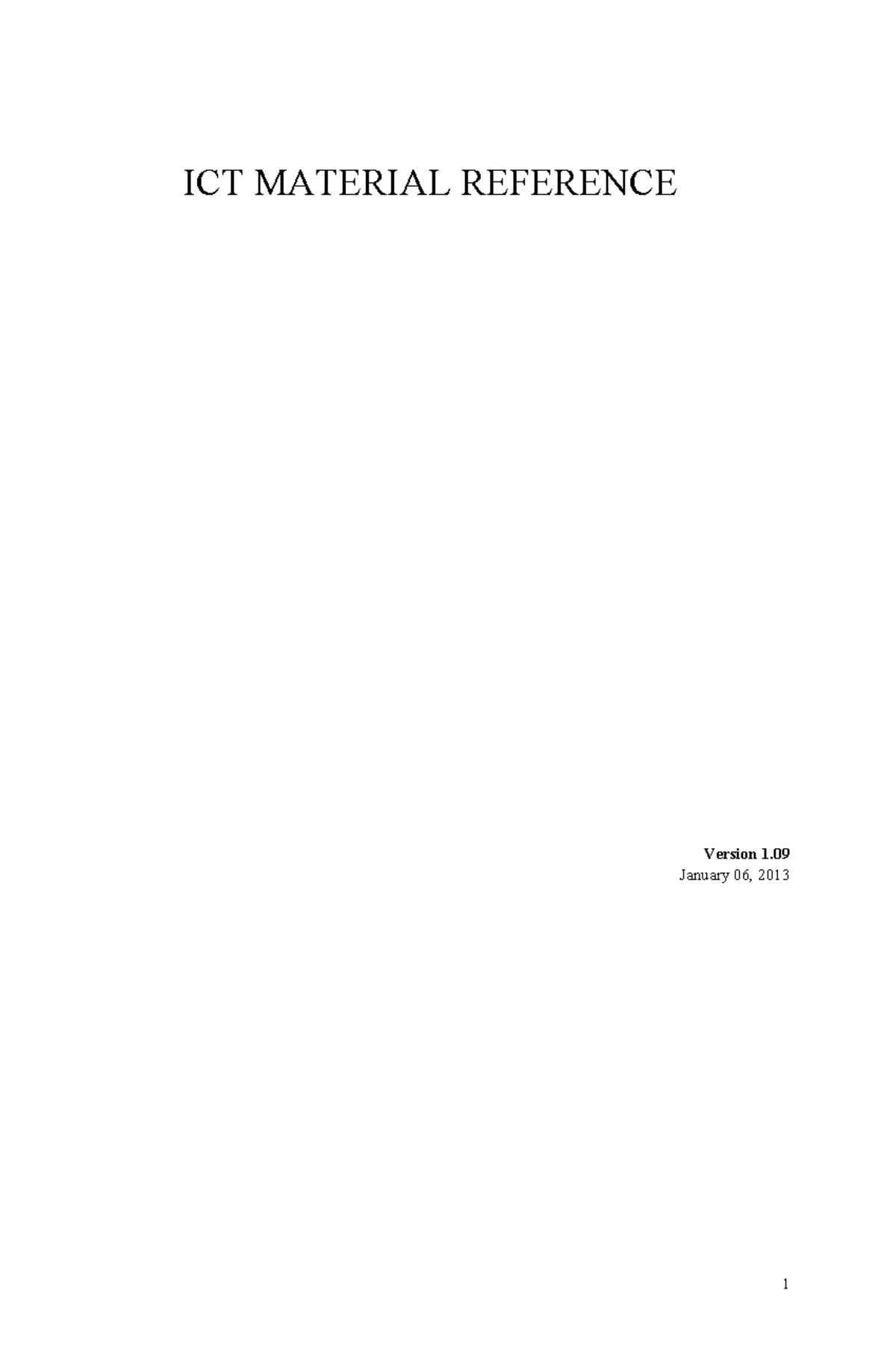 Pdfcoffee - Not ne - ICT MATERIAL REFERENCE Version 1. January 06, 2013 TABLE OF CONTENTS ...