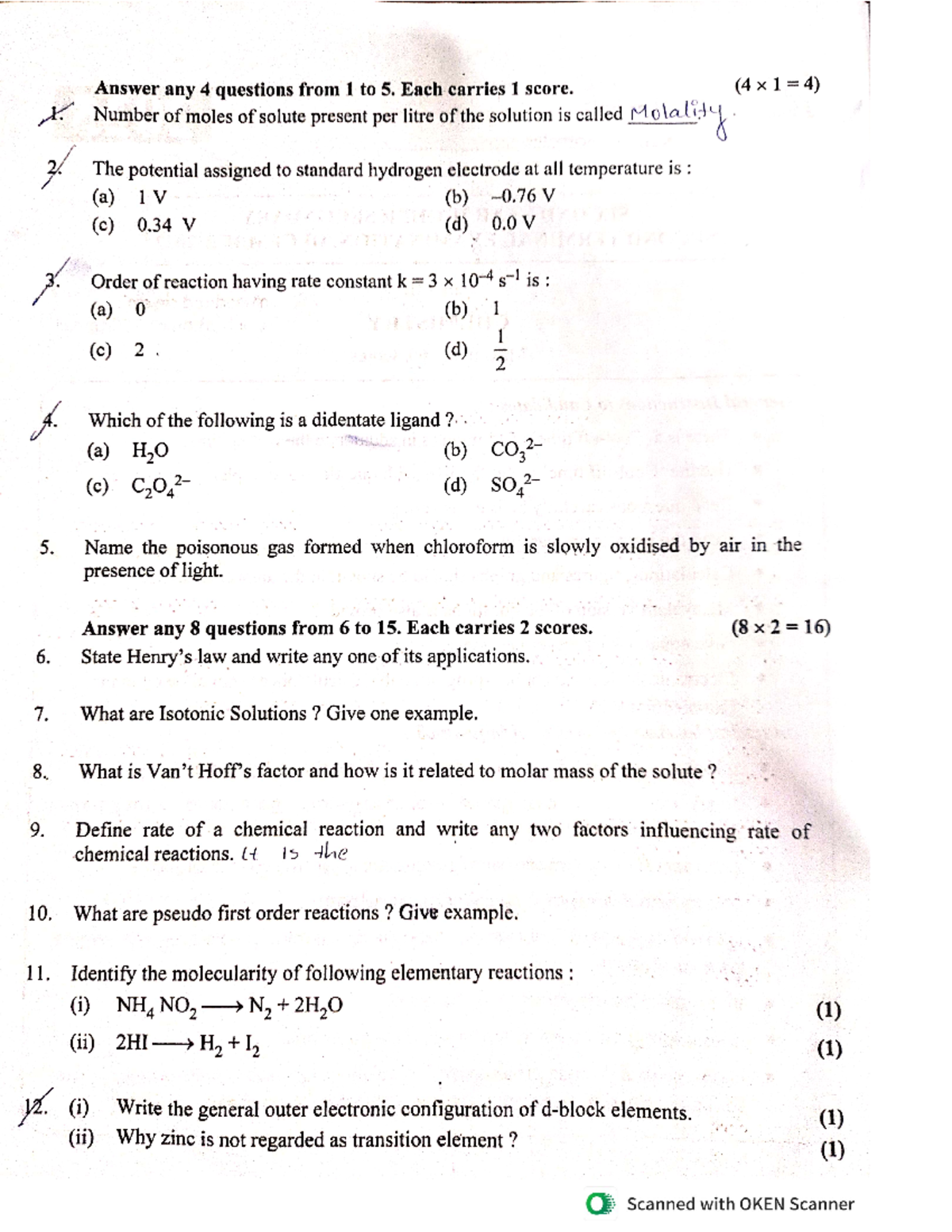 Downloadfile - Chemistry question paper plus two science - Plus two ...