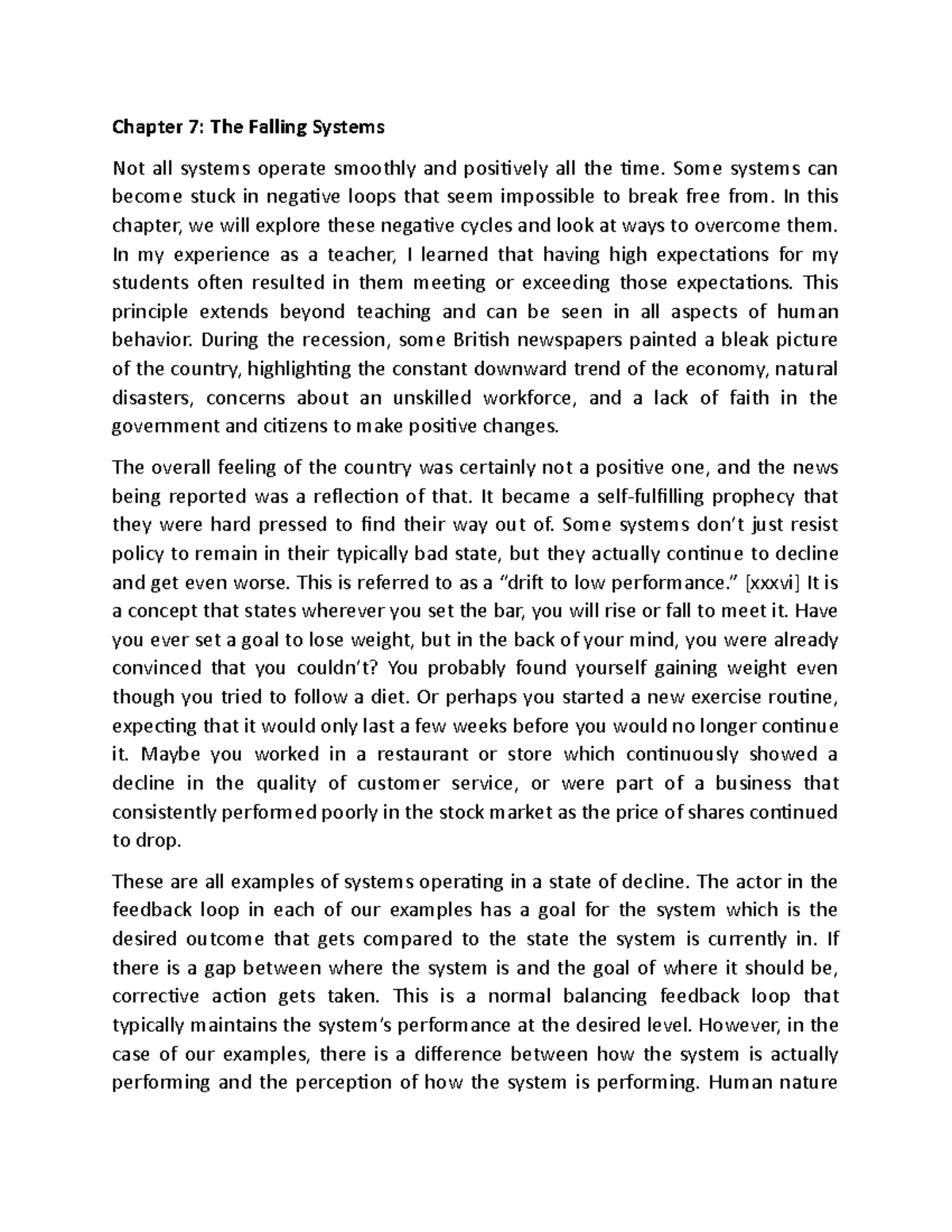 PART 7- The Art Of Thinking In Systems - Chapter 7: The Falling Systems ...