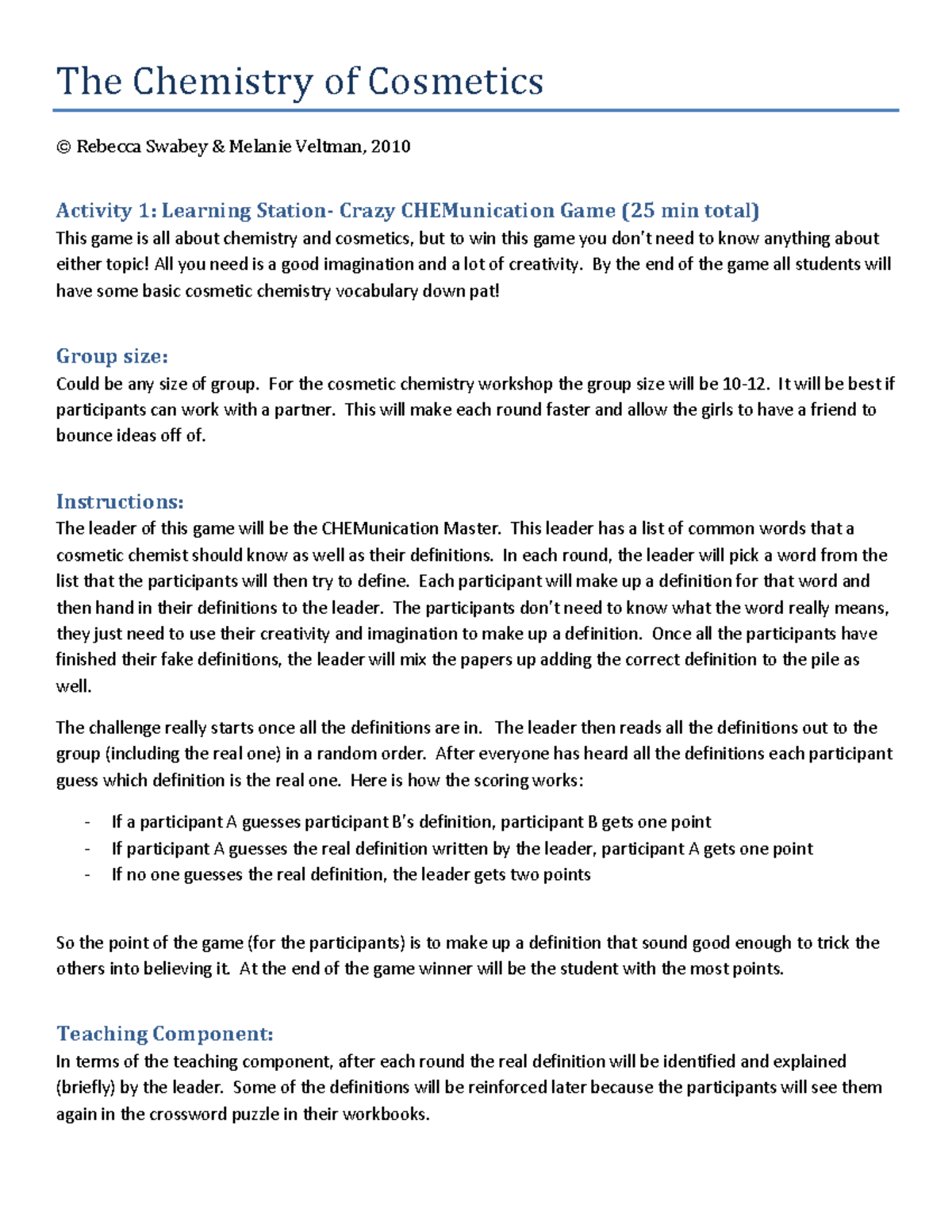 14. The Chemistry of Cosmetics (Artículo) (Inglés) autor Rebecca Swabey ...