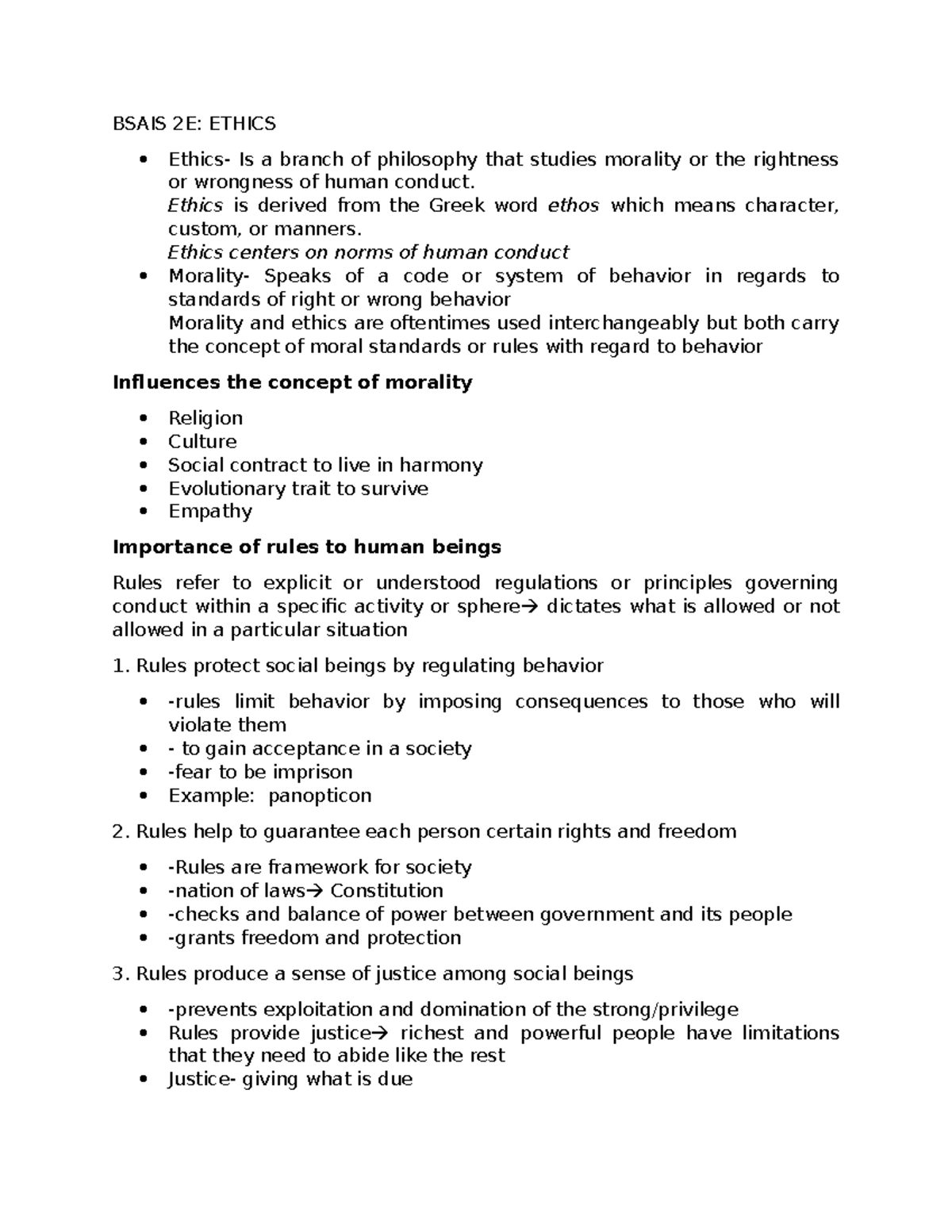 ETHICS: Morality, Culture, Dilemma - BSAIS 2E: ETHICS Ethics- Is a ...