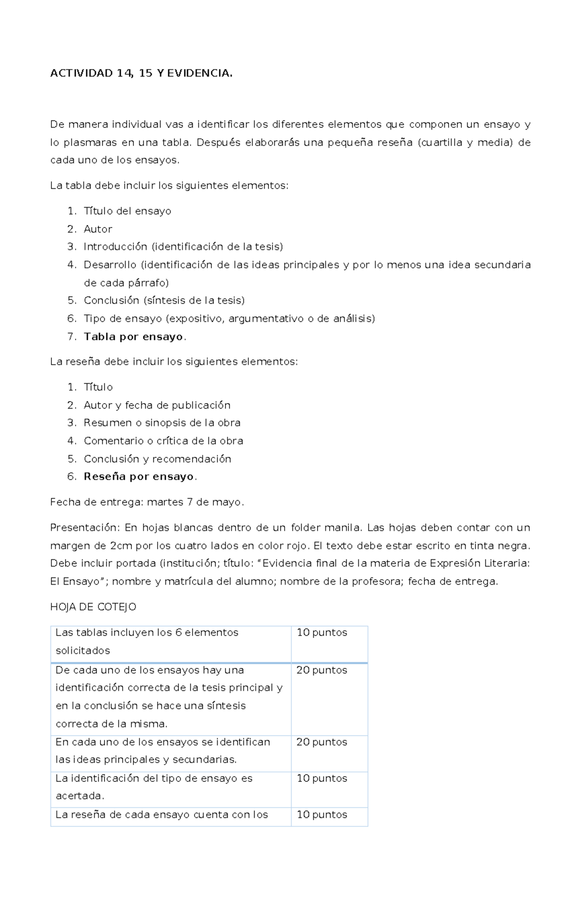 Actividad 14 Y 15 - son solo apuntes de esta materia lol, tomen y el ...