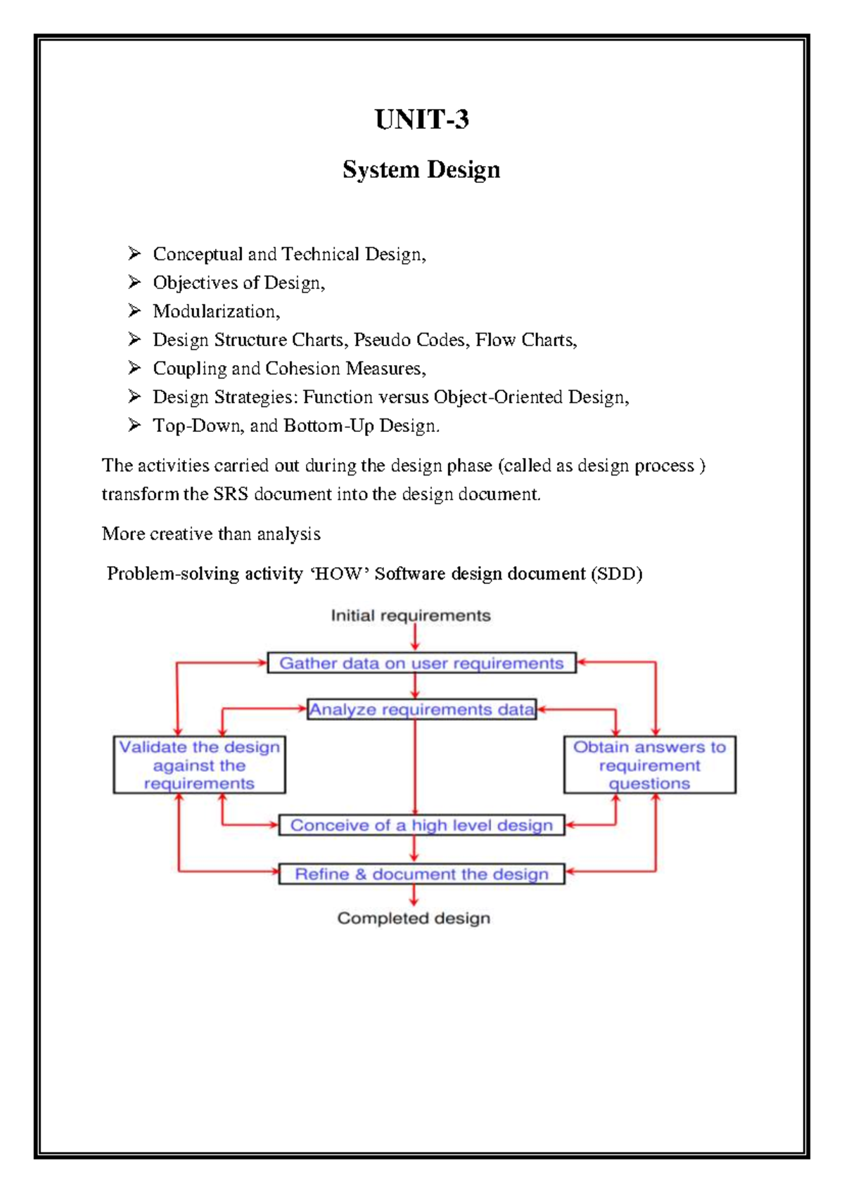 UNIT 3 Notes - UNIT- 3 System Design Conceptual and Technical Design ...