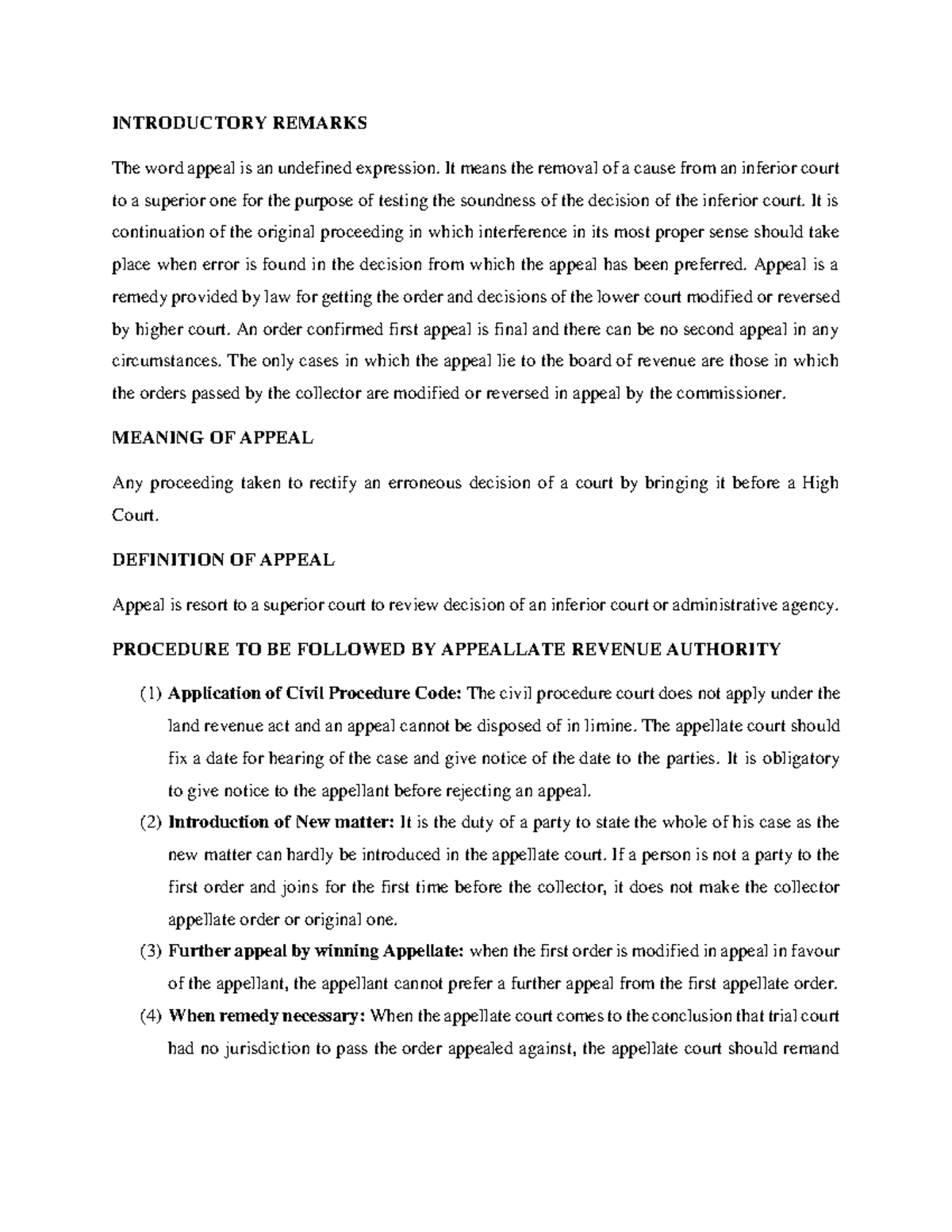 Appeal, Review and Revision - Warning: TT: undefined function: 32 INTRODUCTORY REMARKS The word ...