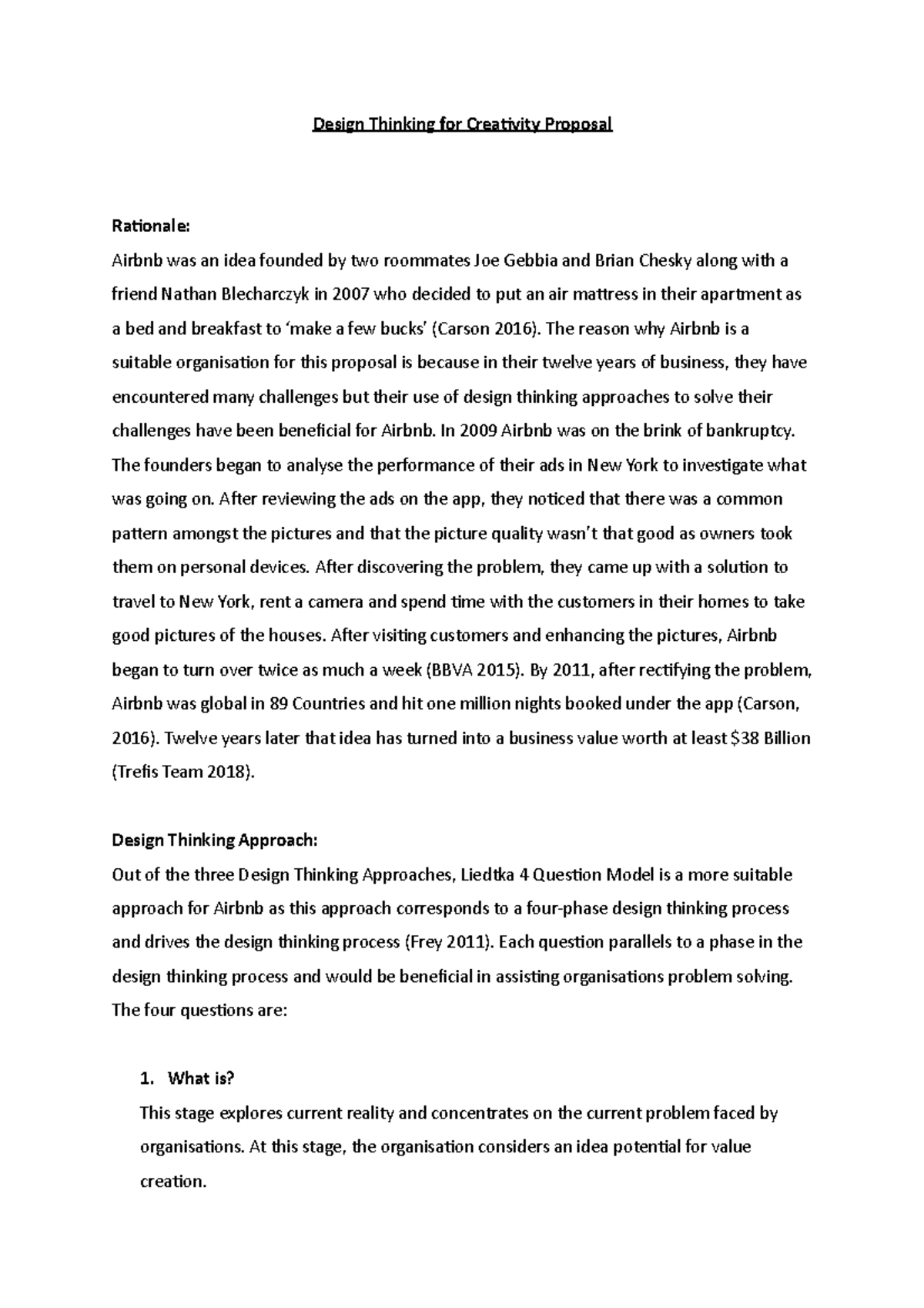 Design Thinking for Creativity Proposal - Design Thinking for Creaivity ...