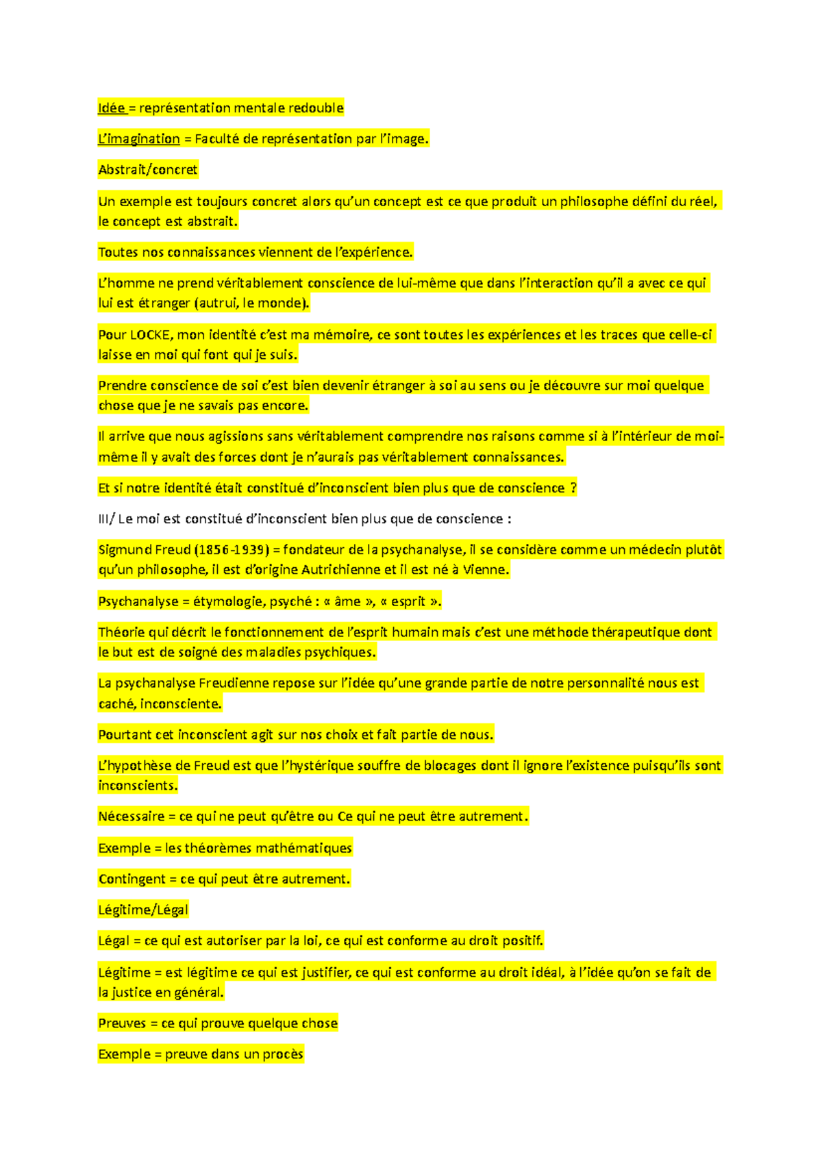 Chapitre 1 La Conscience Idée Représentation Mentale Redouble L