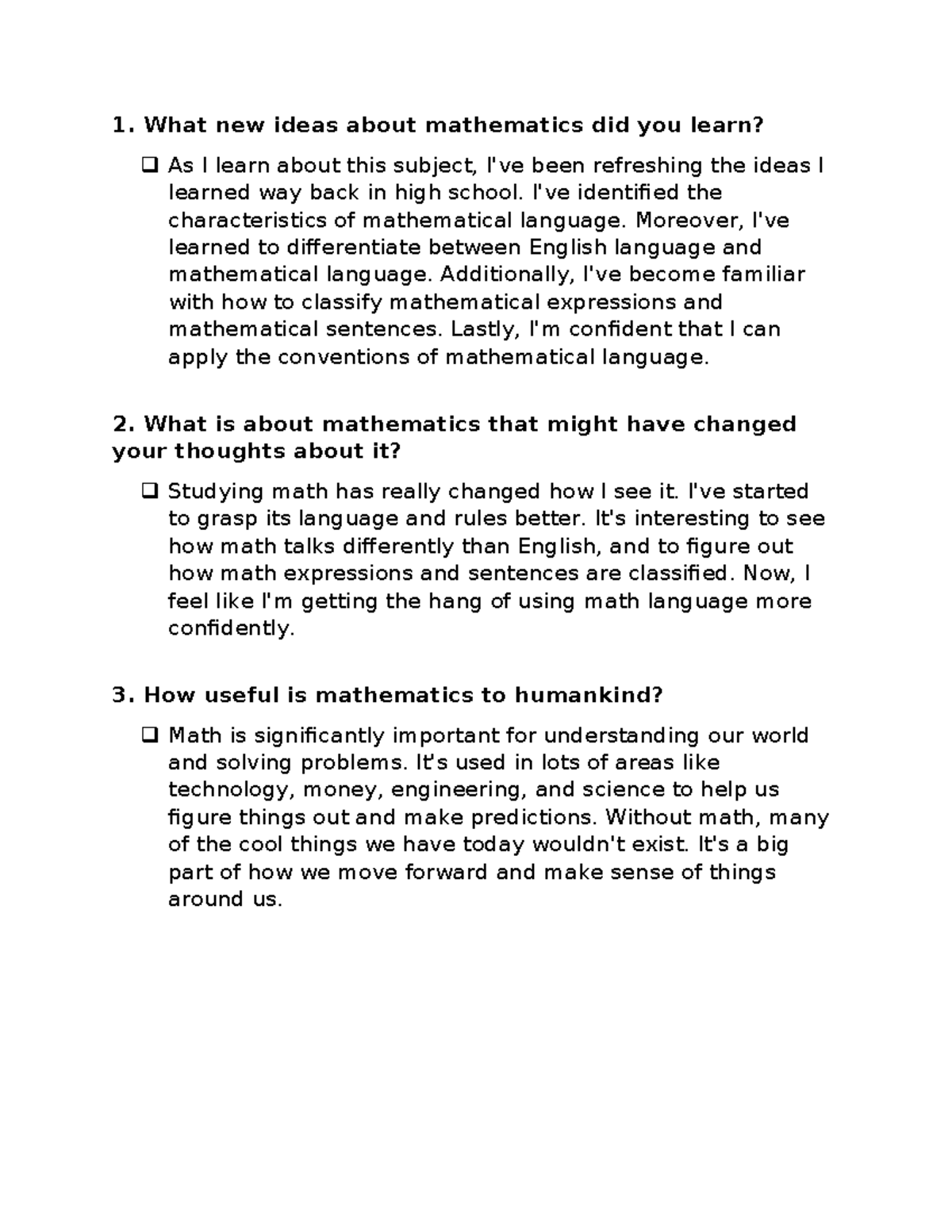 MMW - math in the modern world - What new ideas about mathematics did ...