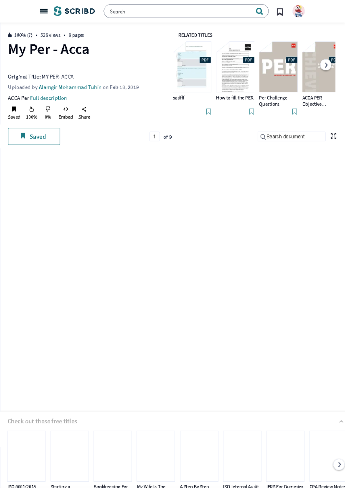 My Per - Acca PDF Audit Internal Control - Linear Algebra - Studocu