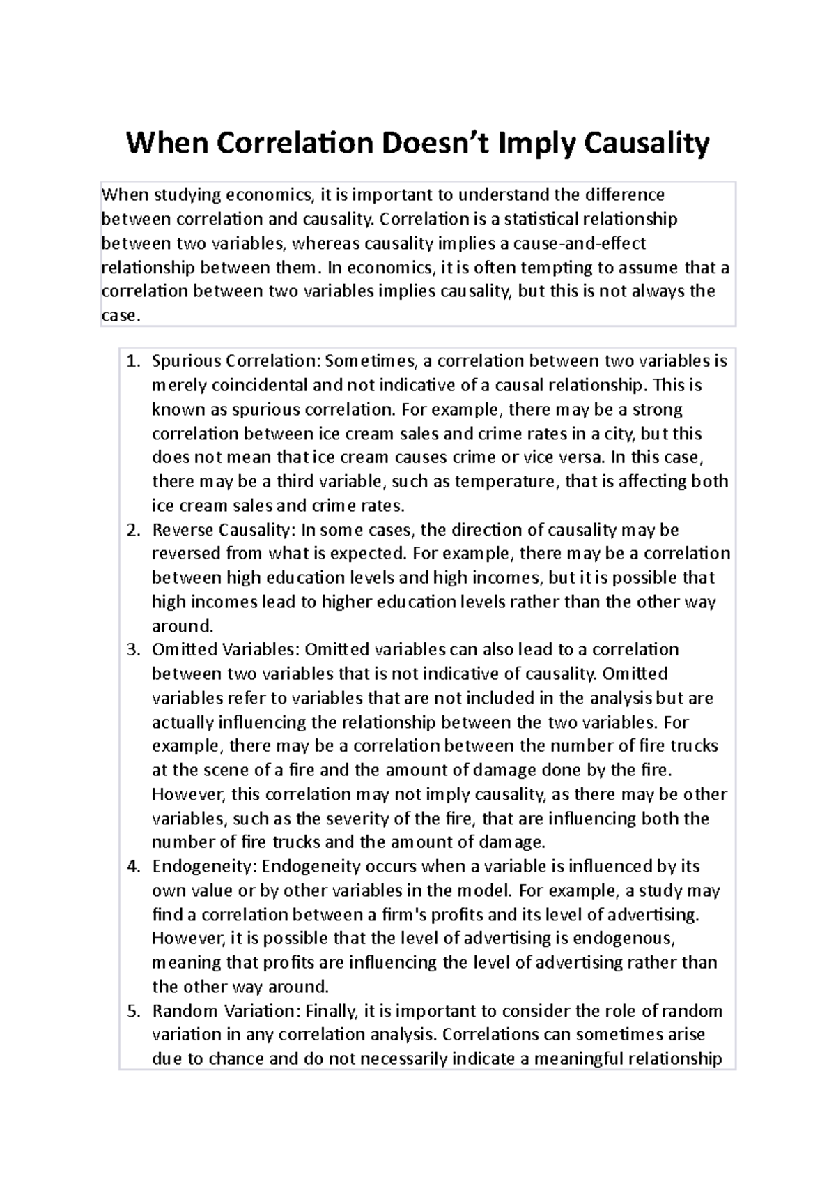 When Correlation Doesnt Imply Causality When Correlation Doesnt