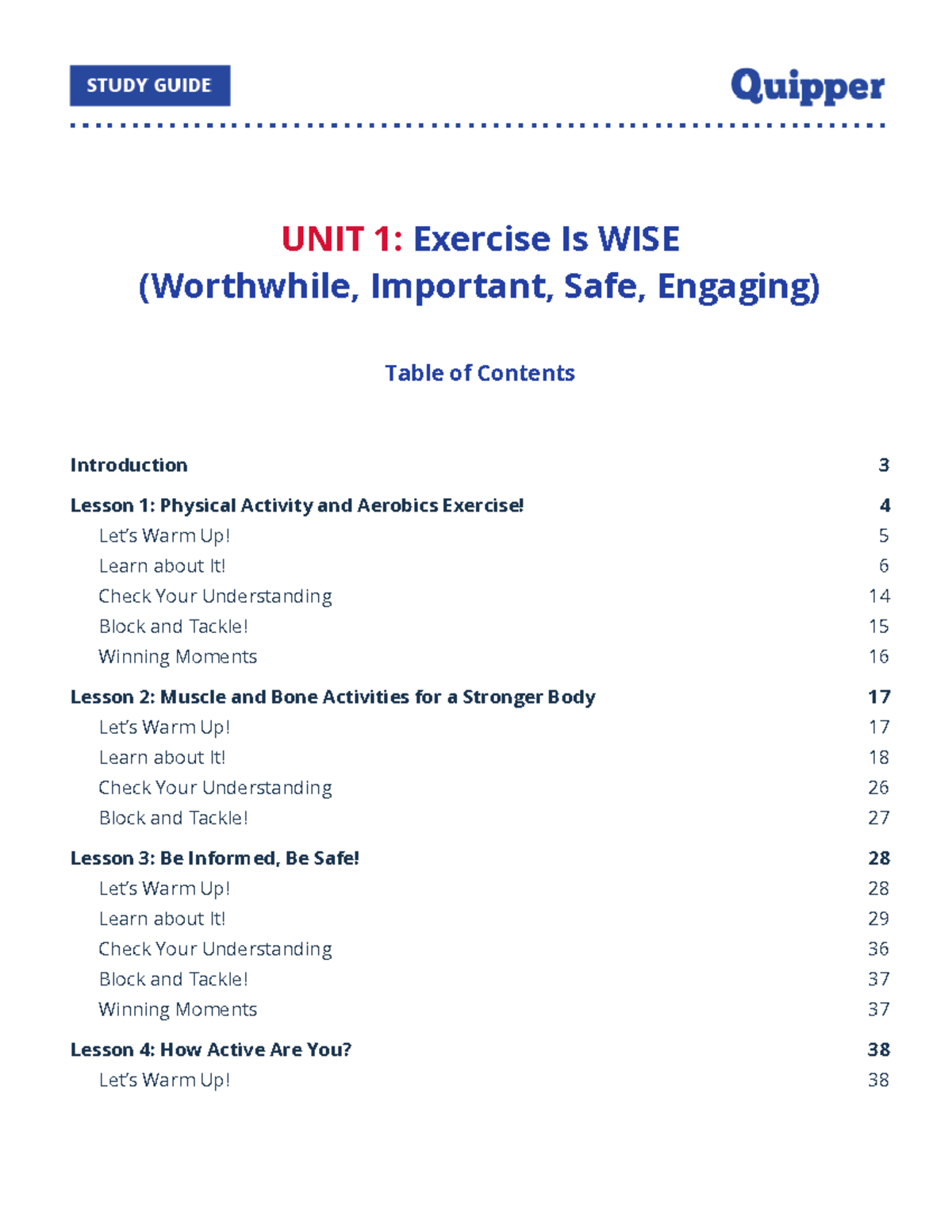 Unit 1 Exercise Is WISE - HOPE 11 - UNIT 1: Exercise Is WISE ...
