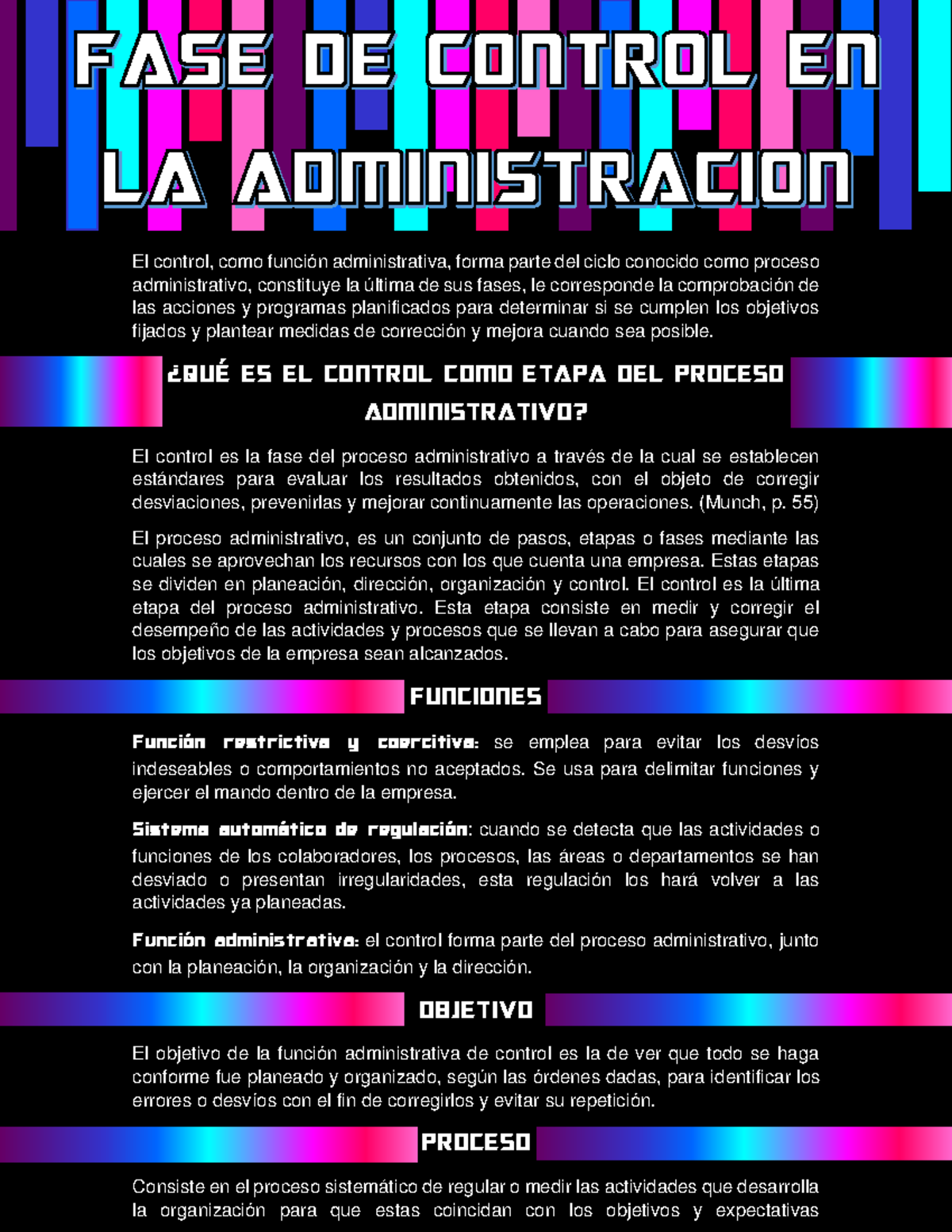 FASE DE Control - El control, como función administrativa, forma parte ...