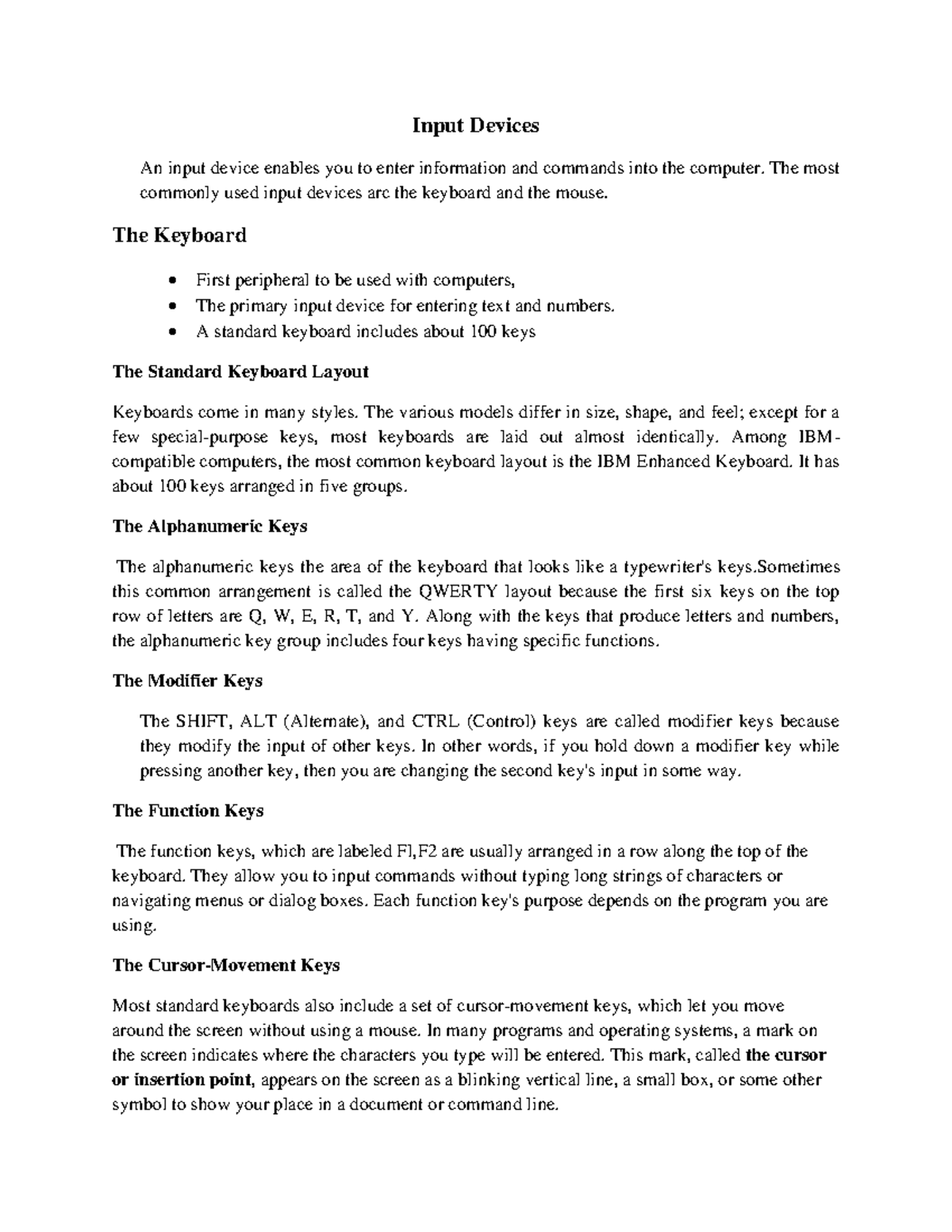 Input Devices-converted - Input Devices An input device enables you to ...