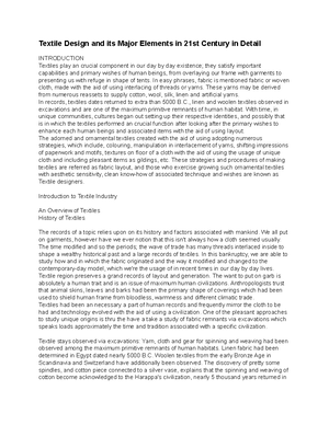 Textile Design Research FROM Chemistry TO Craft Towards Sustainable ...