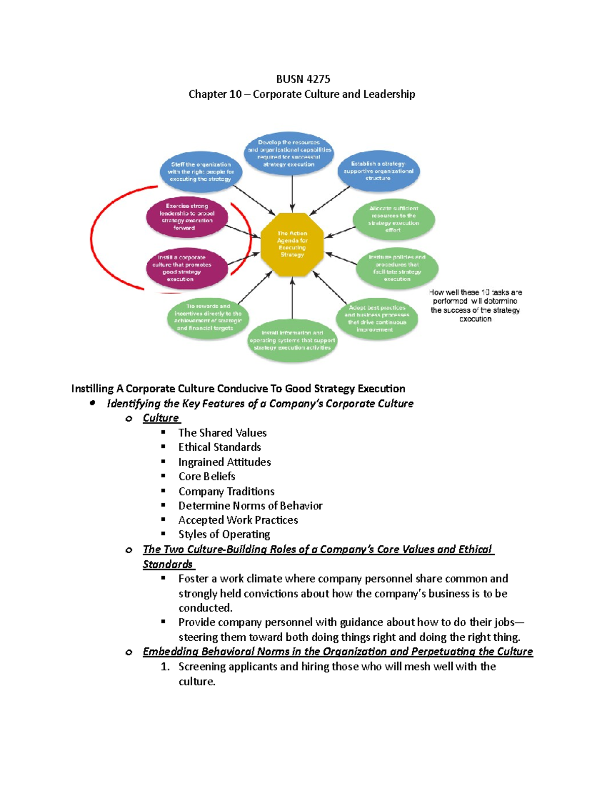 BUSN 4275 Chapter 10 Lecture Notes - BUSN 4275 Chapter 10 – Corporate ...