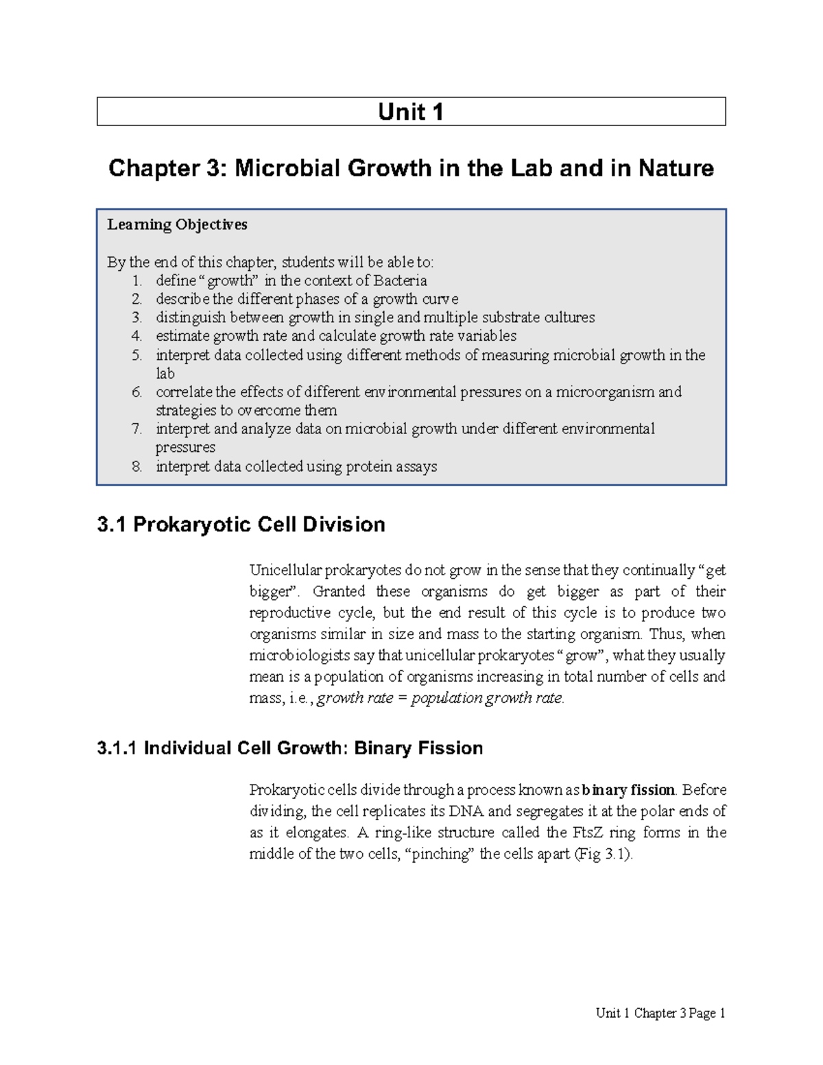 Micb211 Etext Chap3 Chapter 3 Unit 1 Chapter 3 Microbial Growth In The Lab And In Nature 3