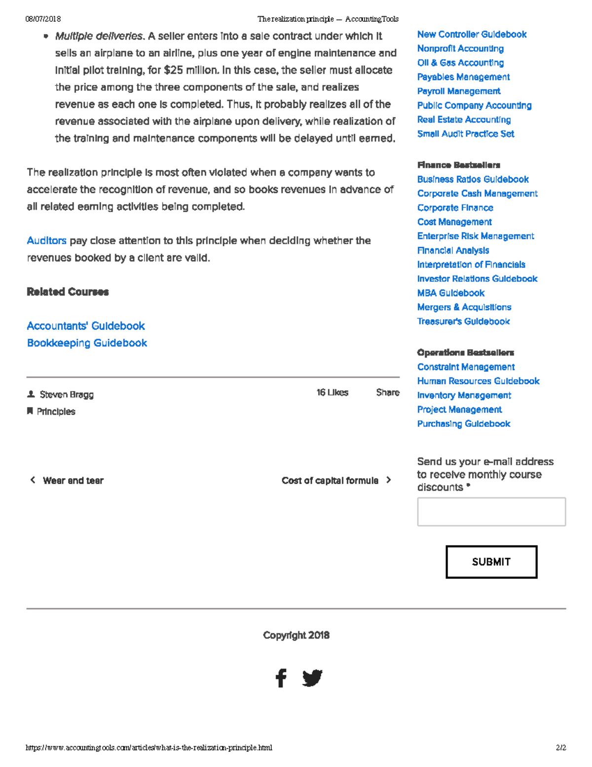 Term extra notes 45 - The realization principle AccountingTools ...