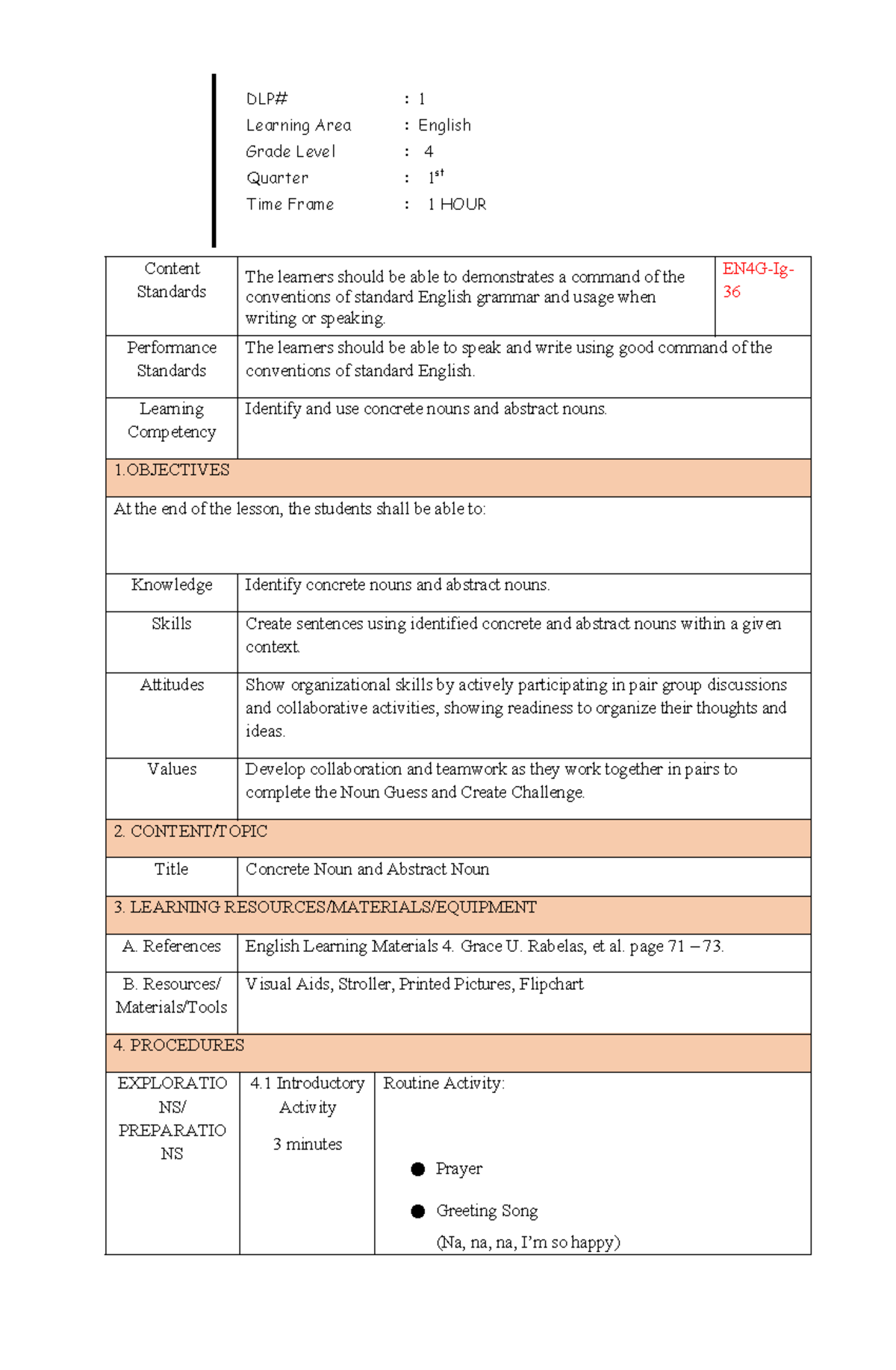 Sir dar lp - Educational purposes only - Content Standards The learners ...
