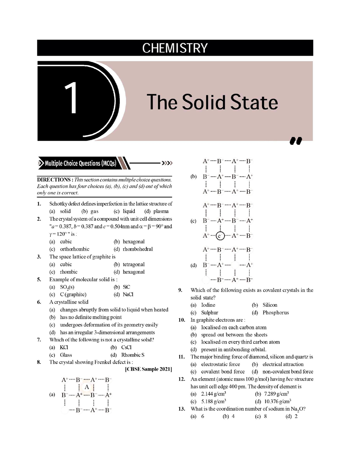 1. The Solid State - Chemistry - Studocu