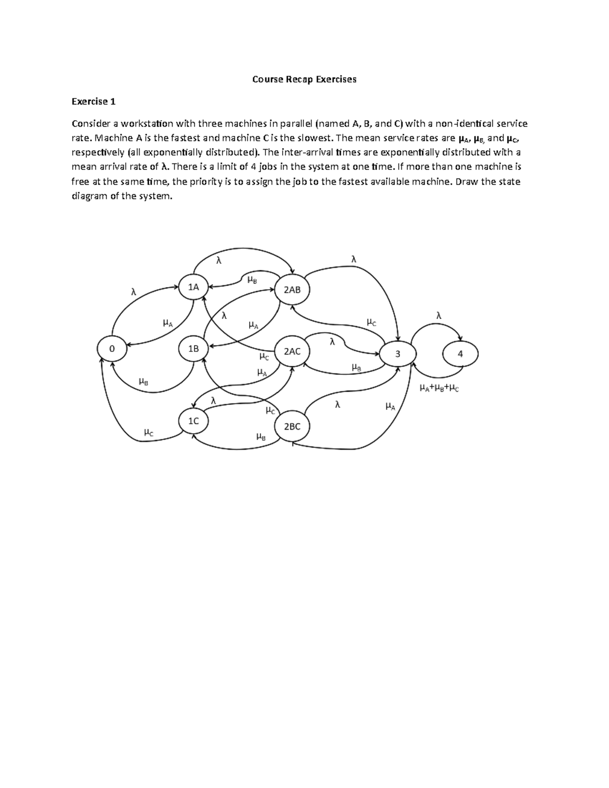 Course Recap Exercises - Course Recap Exercises Exercise 1 Consider a ...