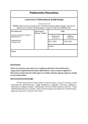 Sprawozdanie p H - Skala pH i hydroliza soli Skala pH to ilościowa skala zasadowości i ...