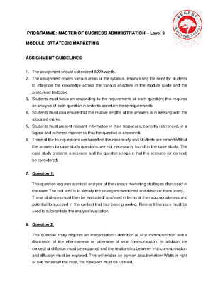 3 Strategic and Change Management additional notes 2 - PROGRAMME ...