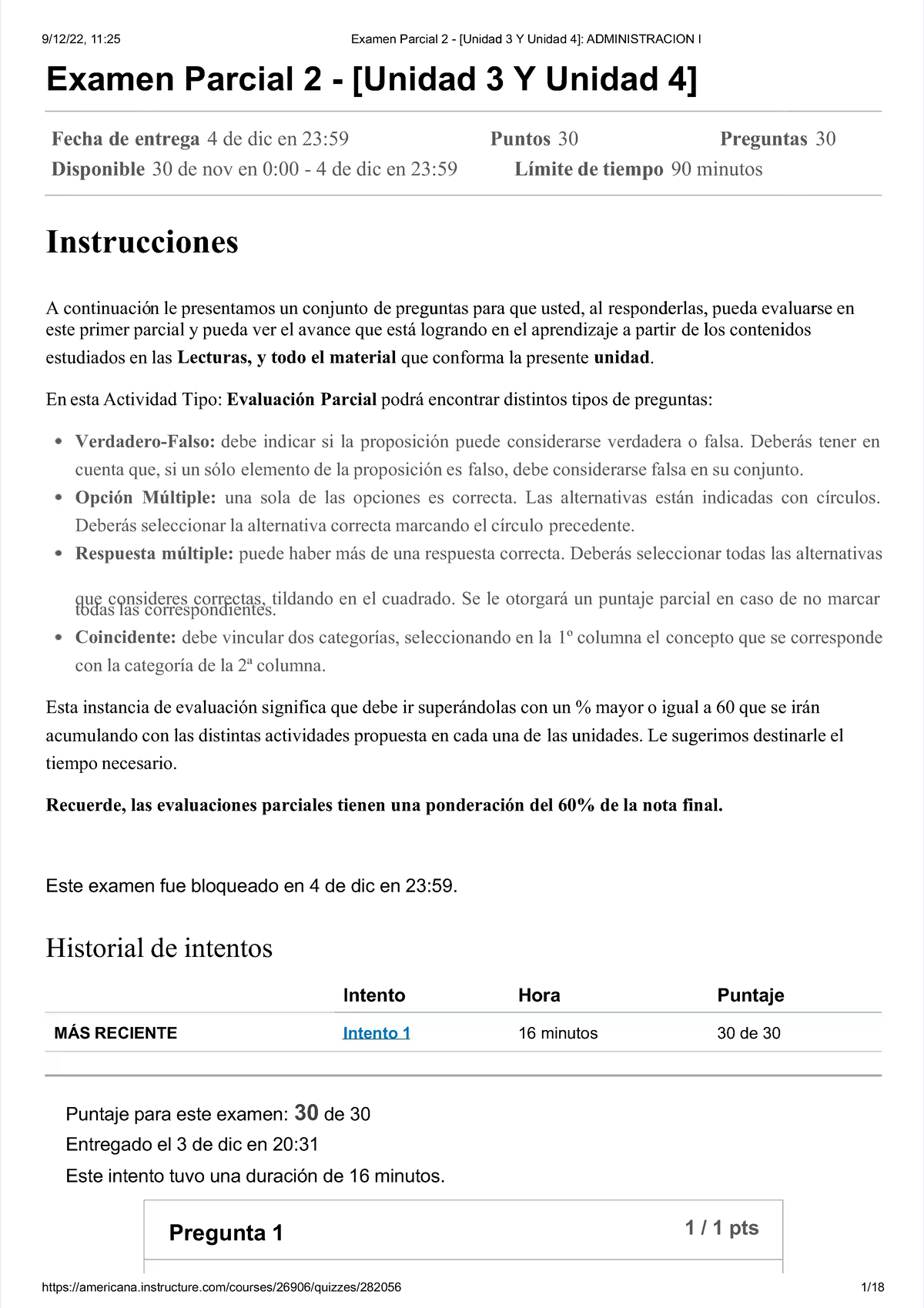Examen Parcial 2 - [Unidad 3 Y Unidad 4]: ADMINISTRACION I - Examen Parcial 2 - [Unidad 3 Y ...