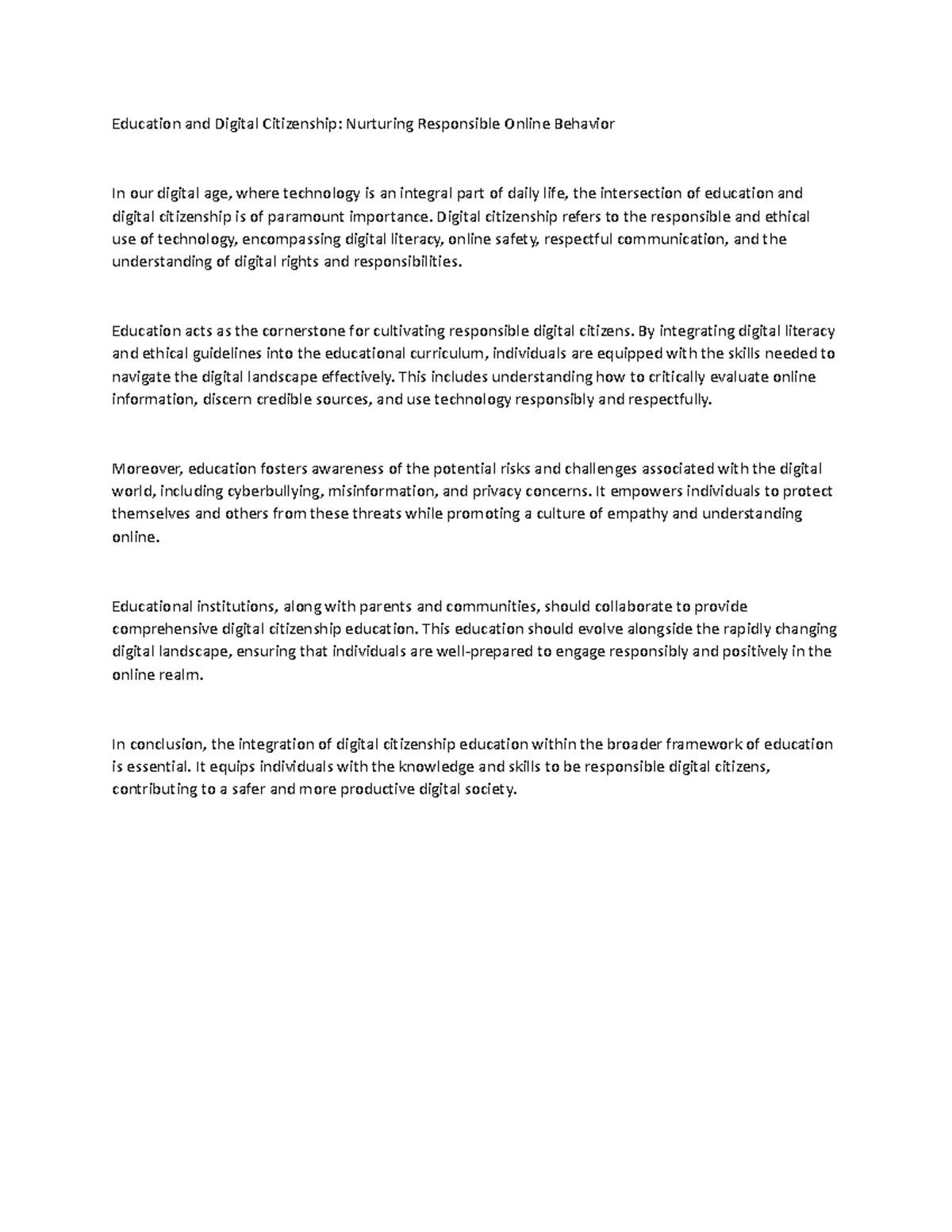 Education and Digital Citizenship - Digital citizenship refers to the ...