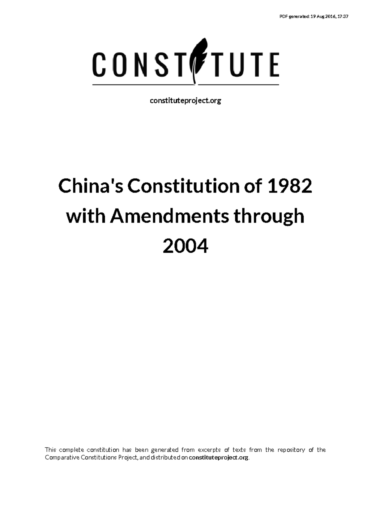 Constitution OF THE Peoples Republic OF China - PDF generated: 19 Aug ...