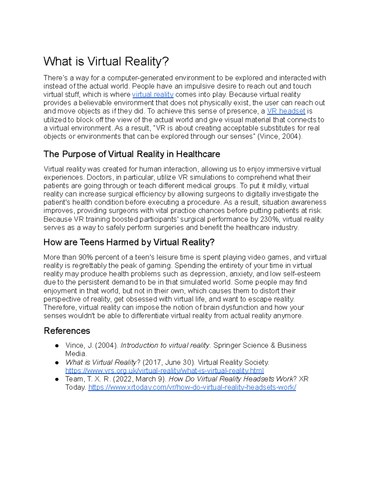 Reading Annotation Assignment - Michael Cimino - What is Virtual ...