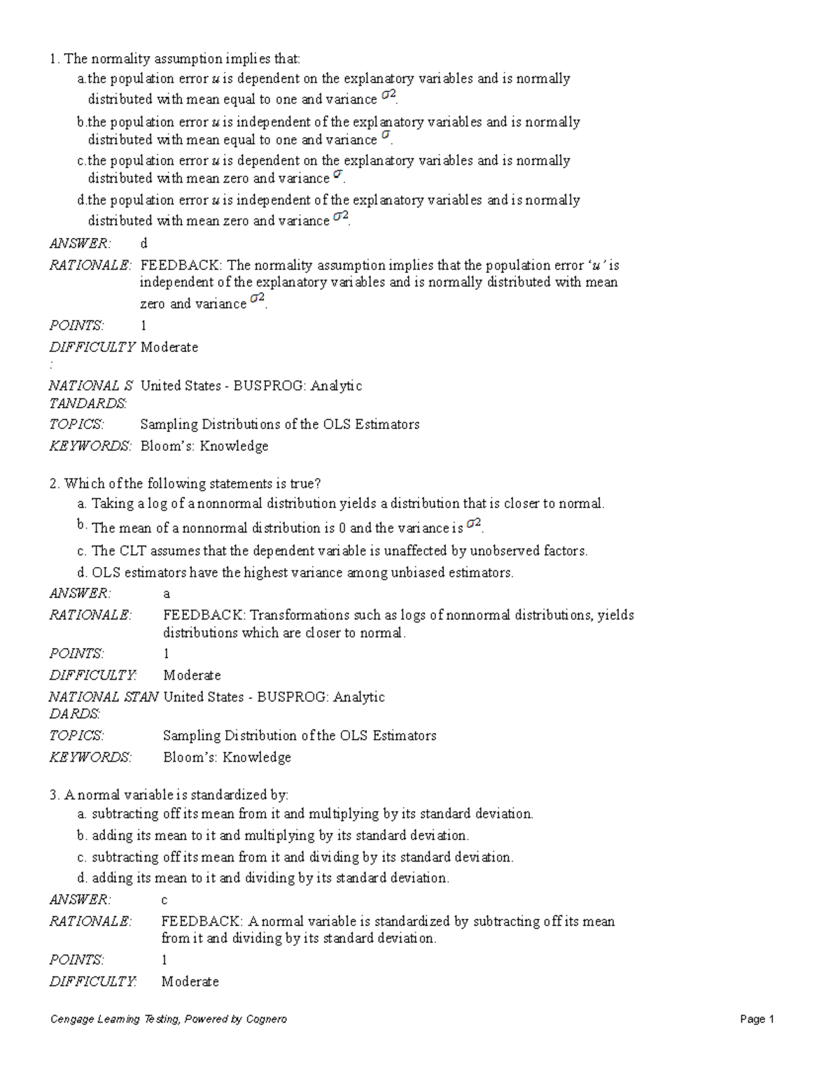 Sample/practice exam 2017, questions and answers - 1. The normality ...