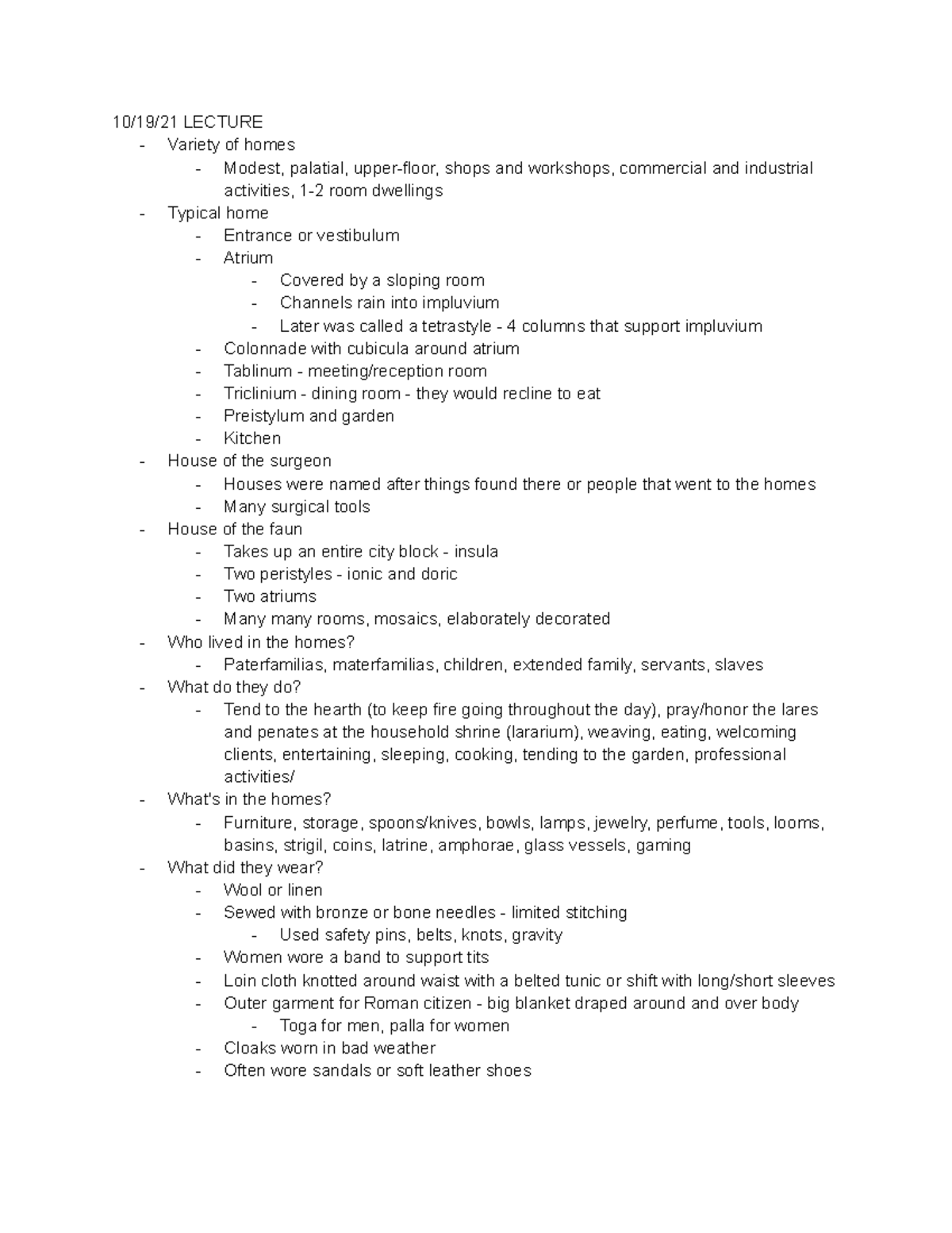 Cla20 week5+6 - Lecture notes for weeks 5 and 6 of instruction. - 10/19 ...