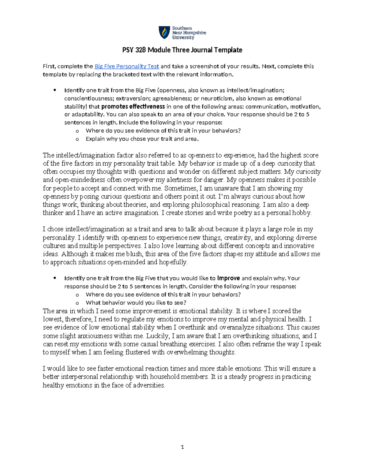 PSY 328 Module Three Journal completed - PSY 328 Module Three Journal ...