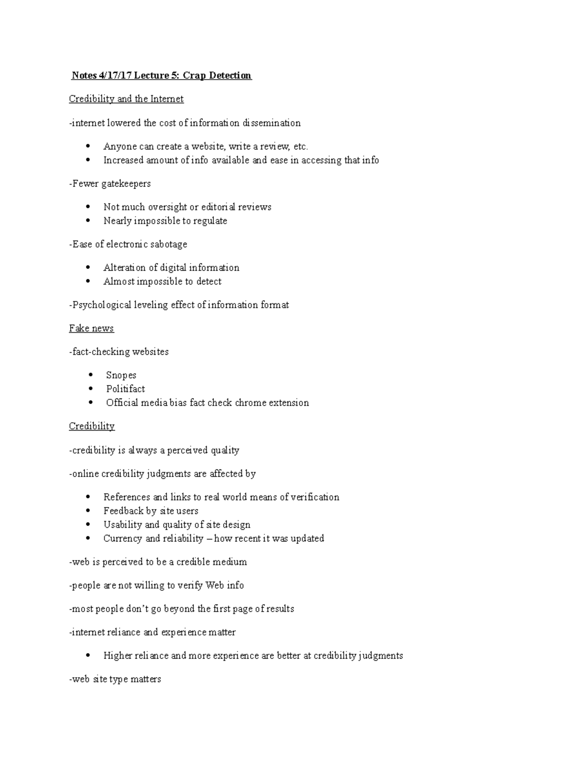 Notes - Crap Detection - Notes 4/17/17 Lecture 5: Crap Detection ...