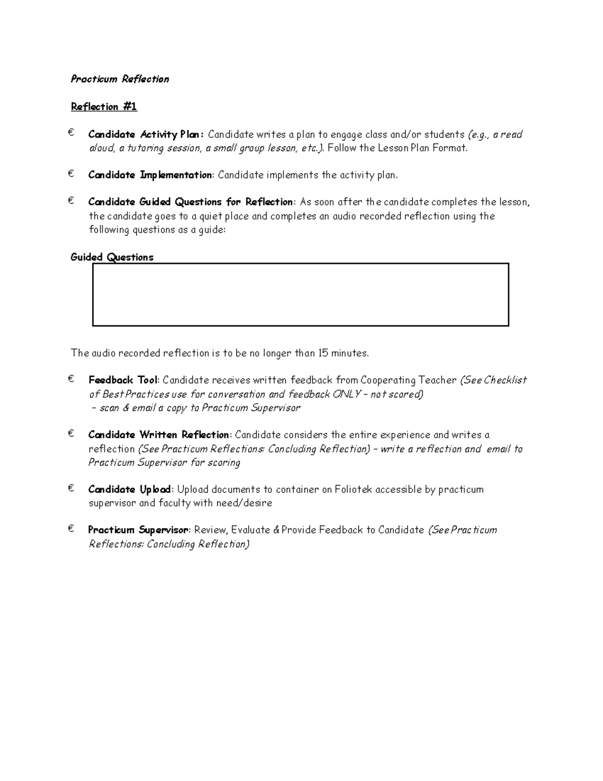 EDC 373 activity 1 description - Practicum Reflection Reflection ...
